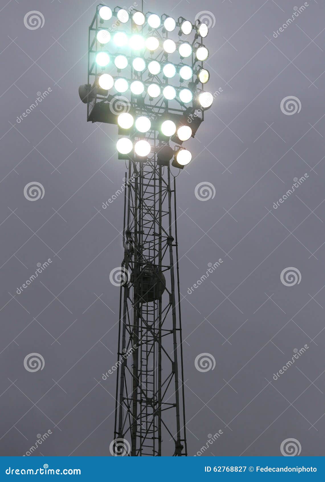 Lights on at Night during the Show in the Stadium Stock Image - Image ...