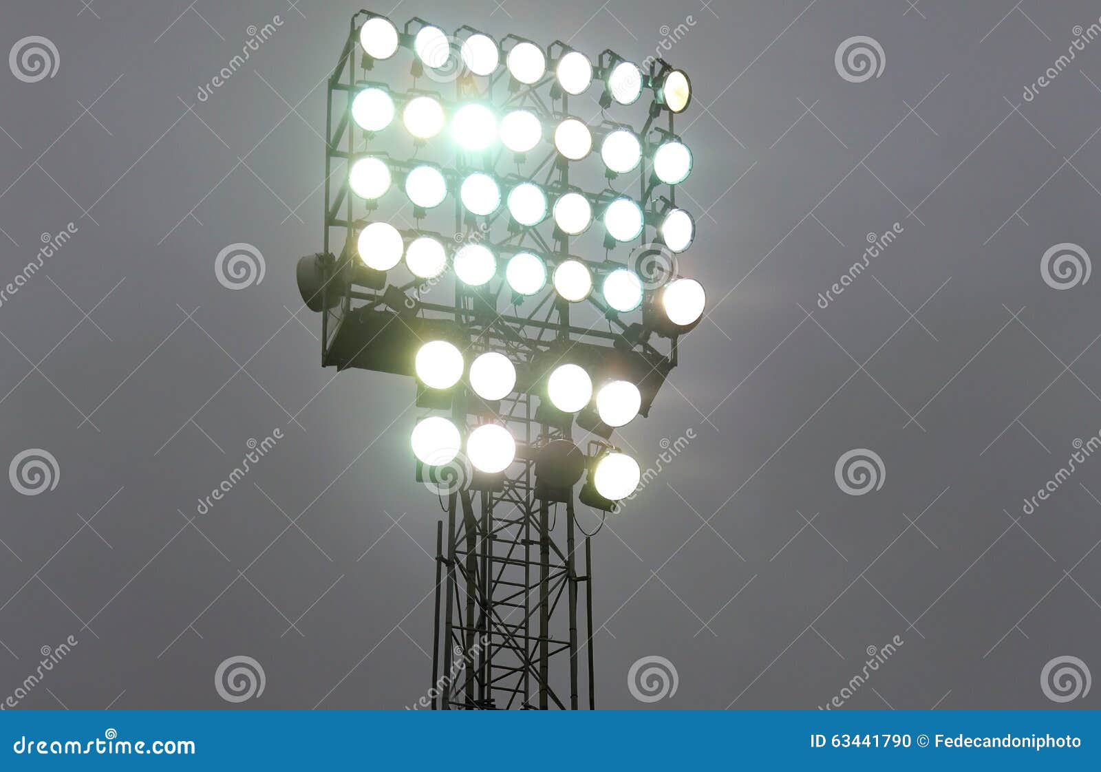 Lights on at Night during the Show in the Stadium Stock Photo - Image ...