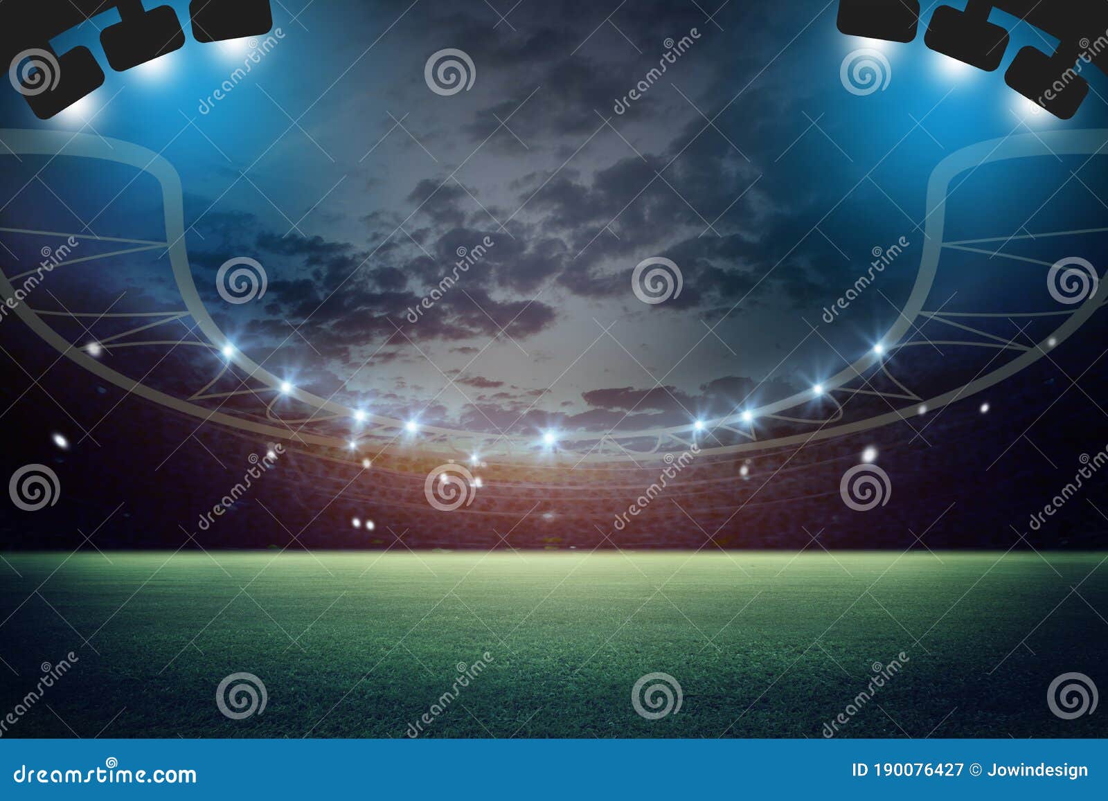 Lights at Night and Stadium Stock Image - Image of leisure, line: 190076427