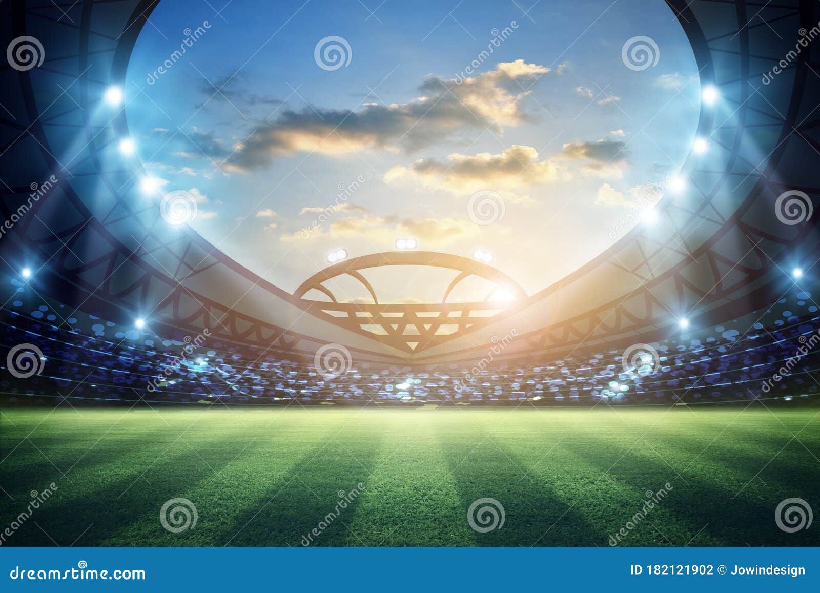 Lights at Night and Stadium Stock Photo - Image of green, background ...