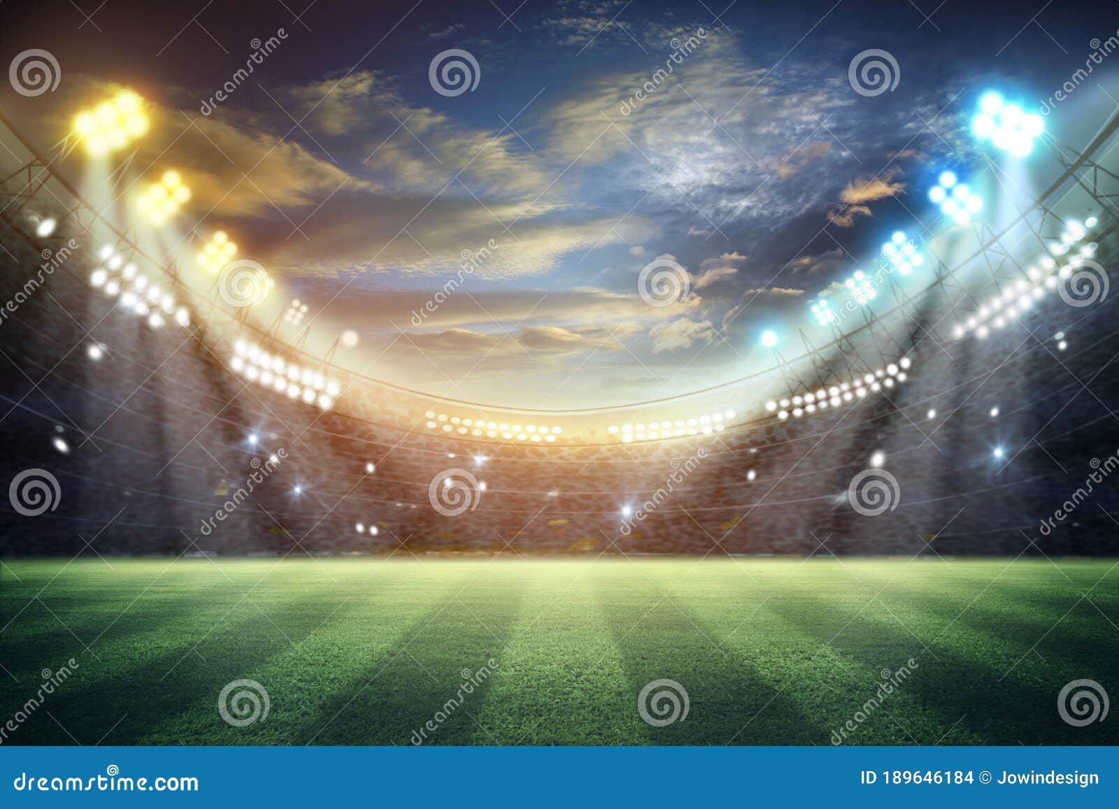 Lights at Night and Stadium Stock Photo - Image of clouds, ball: 189646184