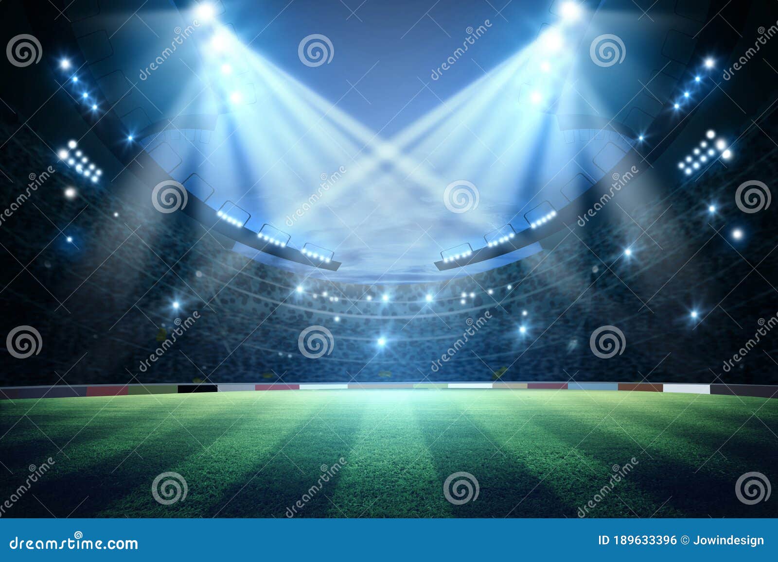 Lights at Night and Stadium. Stock Photo - Image of arena, grass: 189633396