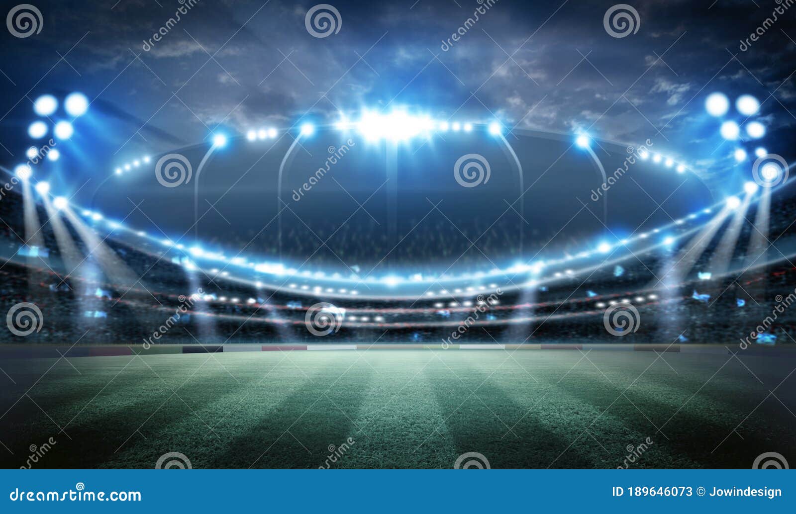 Lights at Night and Stadium. Stock Image - Image of light, grass: 189646073