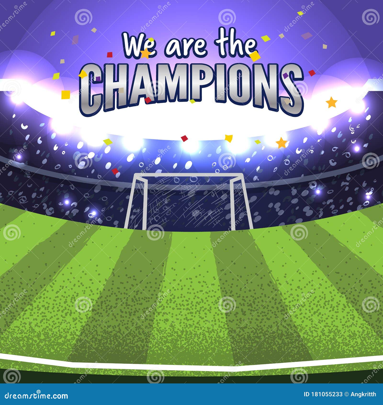 Lights at Night and Stadium Stock Vector - Illustration of sportsman ...