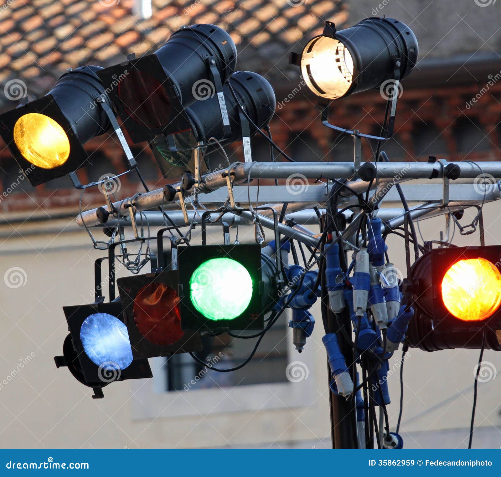 Lights of a Nightclub with Colored Bulbs Stock Image - Image of green ...