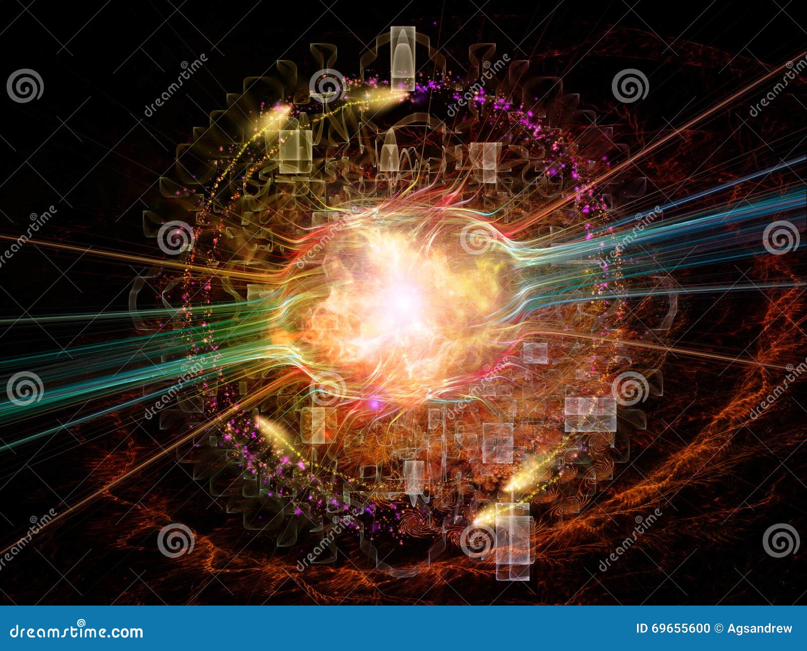 Lights of Quantum Wave stock photo. Image of abstract - 69655600