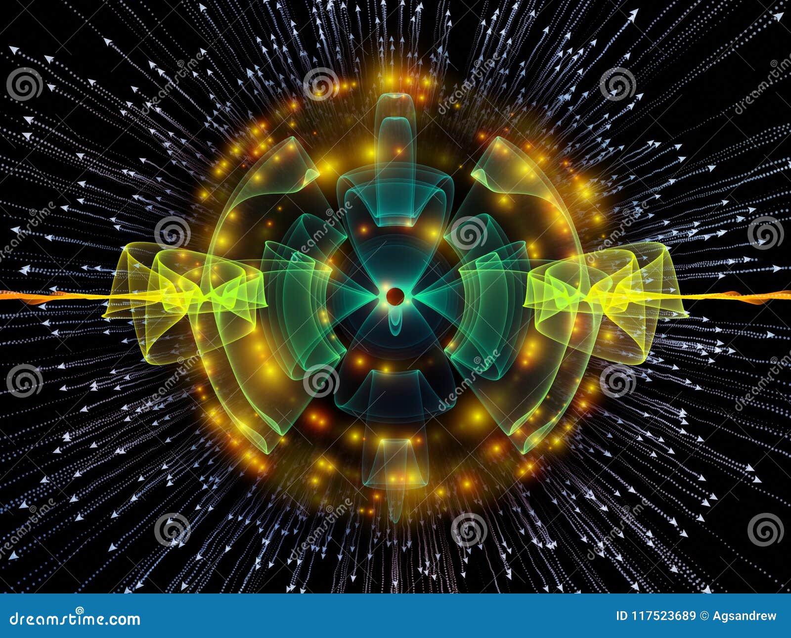 Lights of Radial Oscillation Stock Illustration - Illustration of color ...