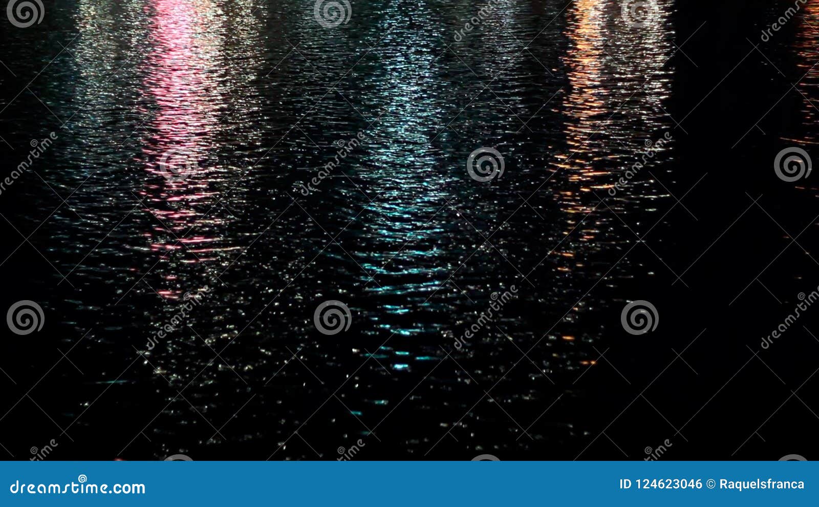 Lights Reflect on the Water Stock Photo - Image of festive, reflect ...