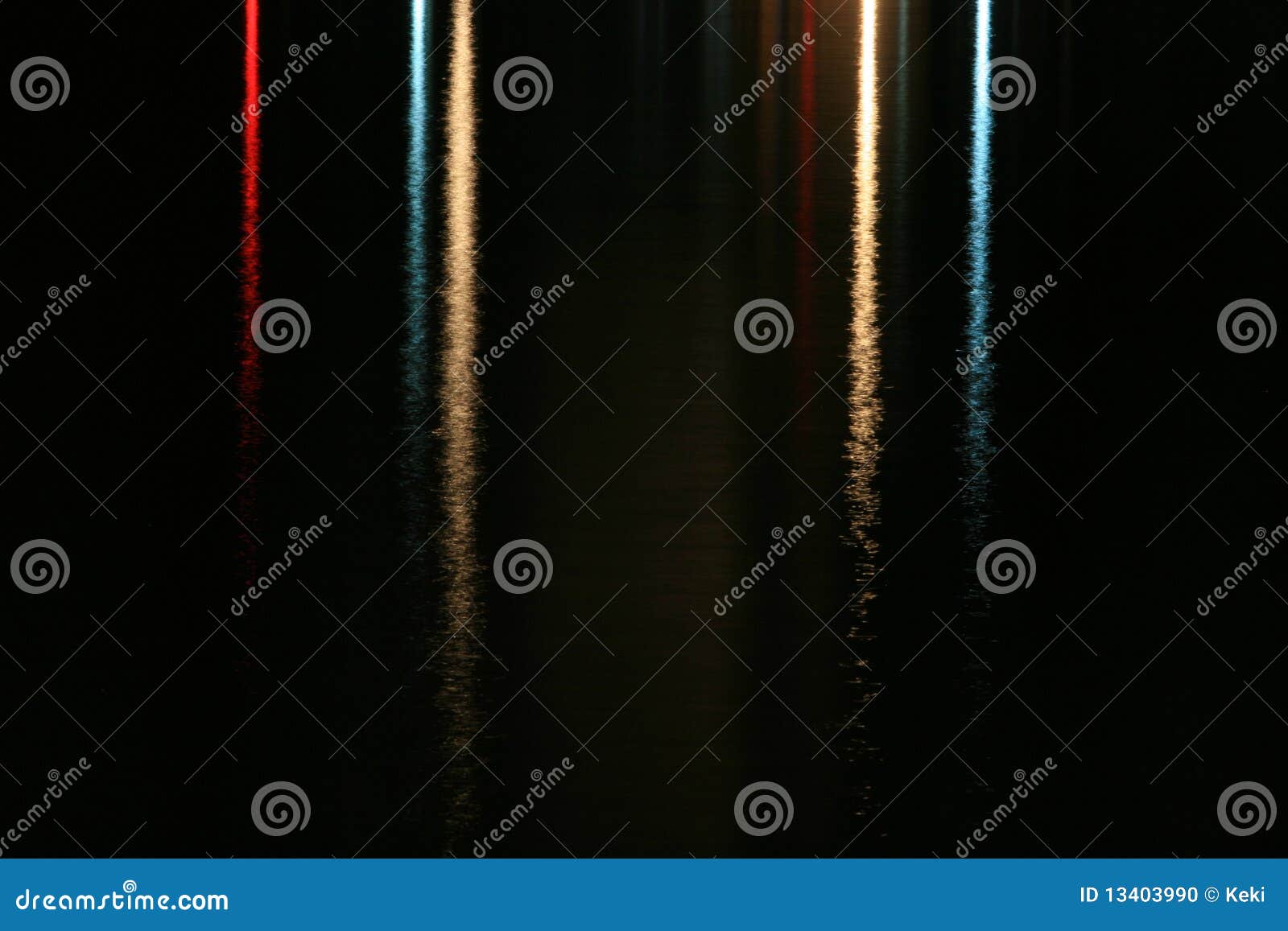 Lights reflected on water stock photo. Image of night - 13403990