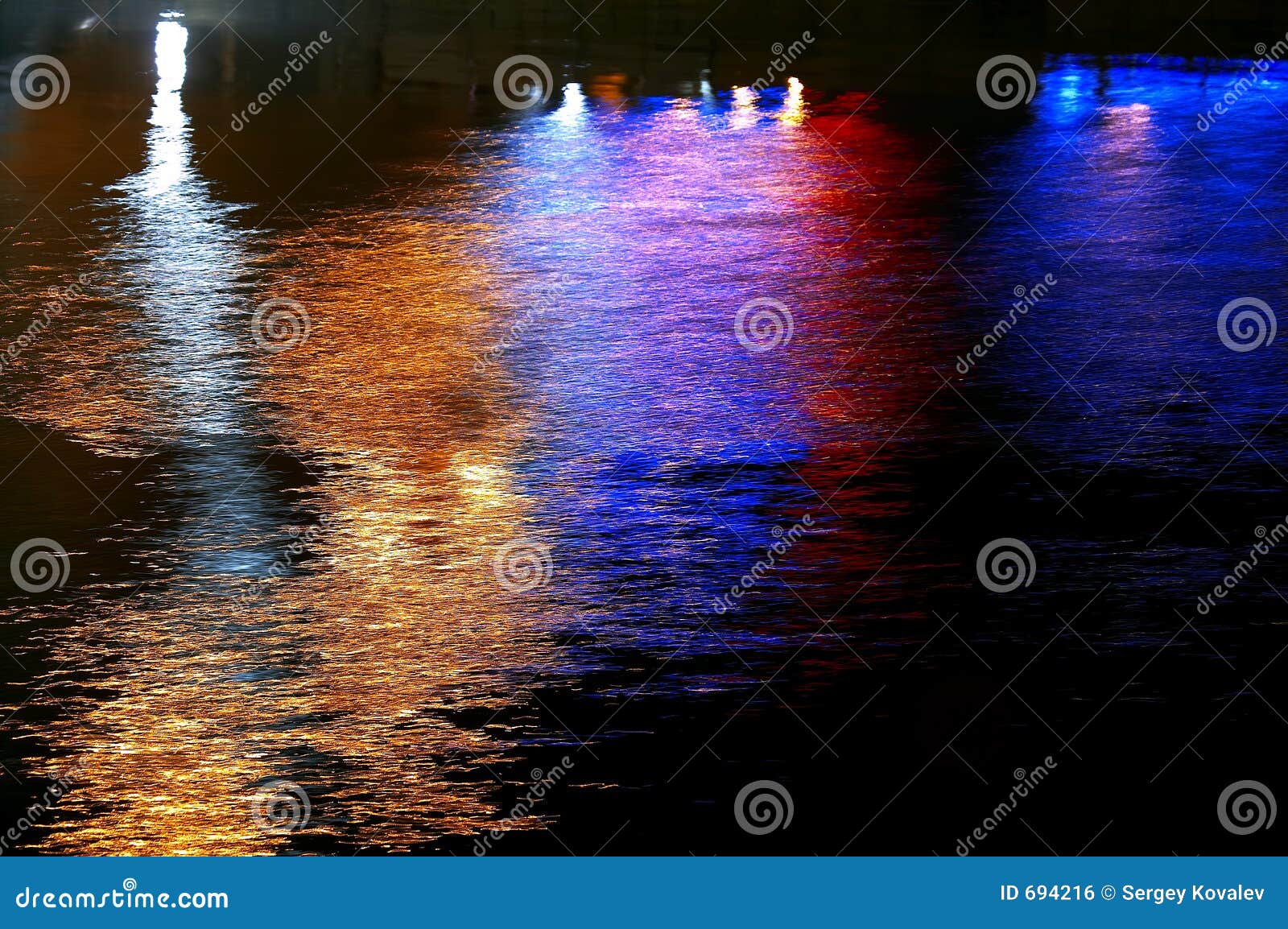 Lights reflecting on water stock photo. Image of illuminated - 694216