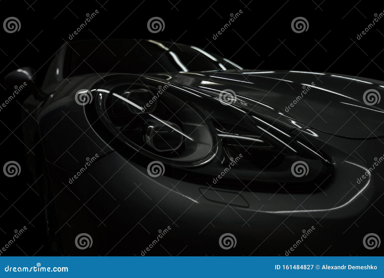 Lights Reflections on the Modern Car Headlight Stock Image - Image of ...