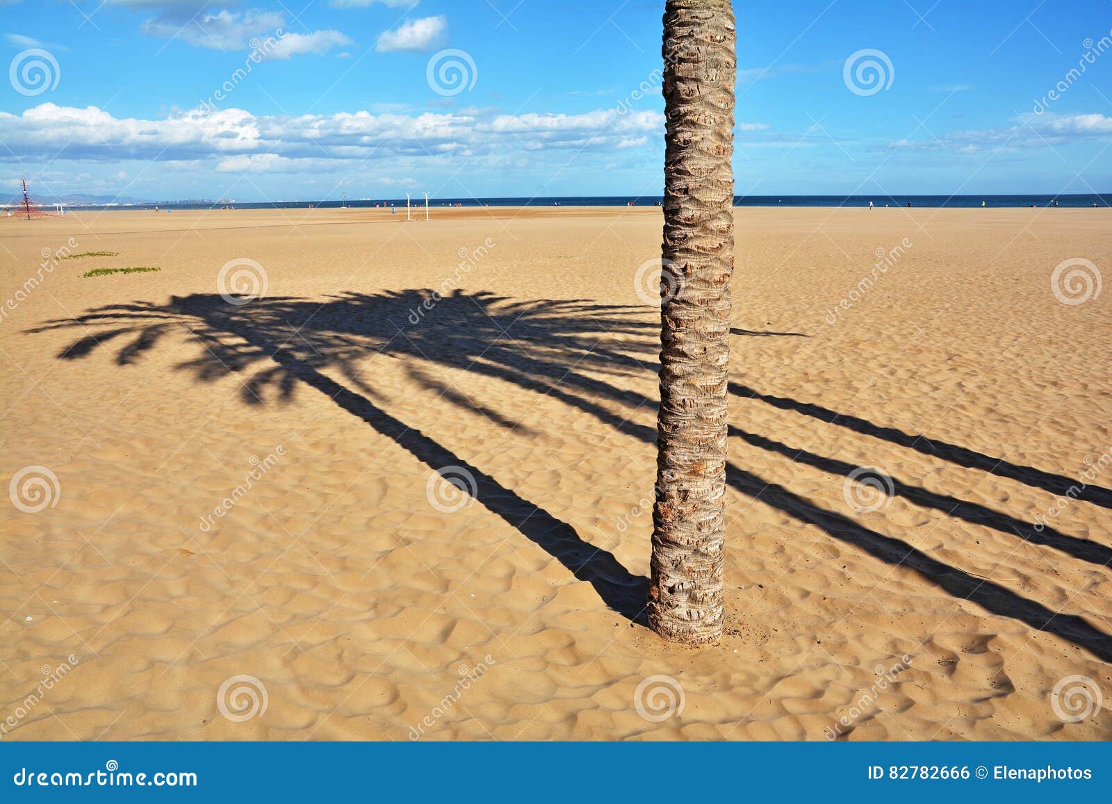 Lights and Shadows on the Beach Stock Photo - Image of patacona, places ...