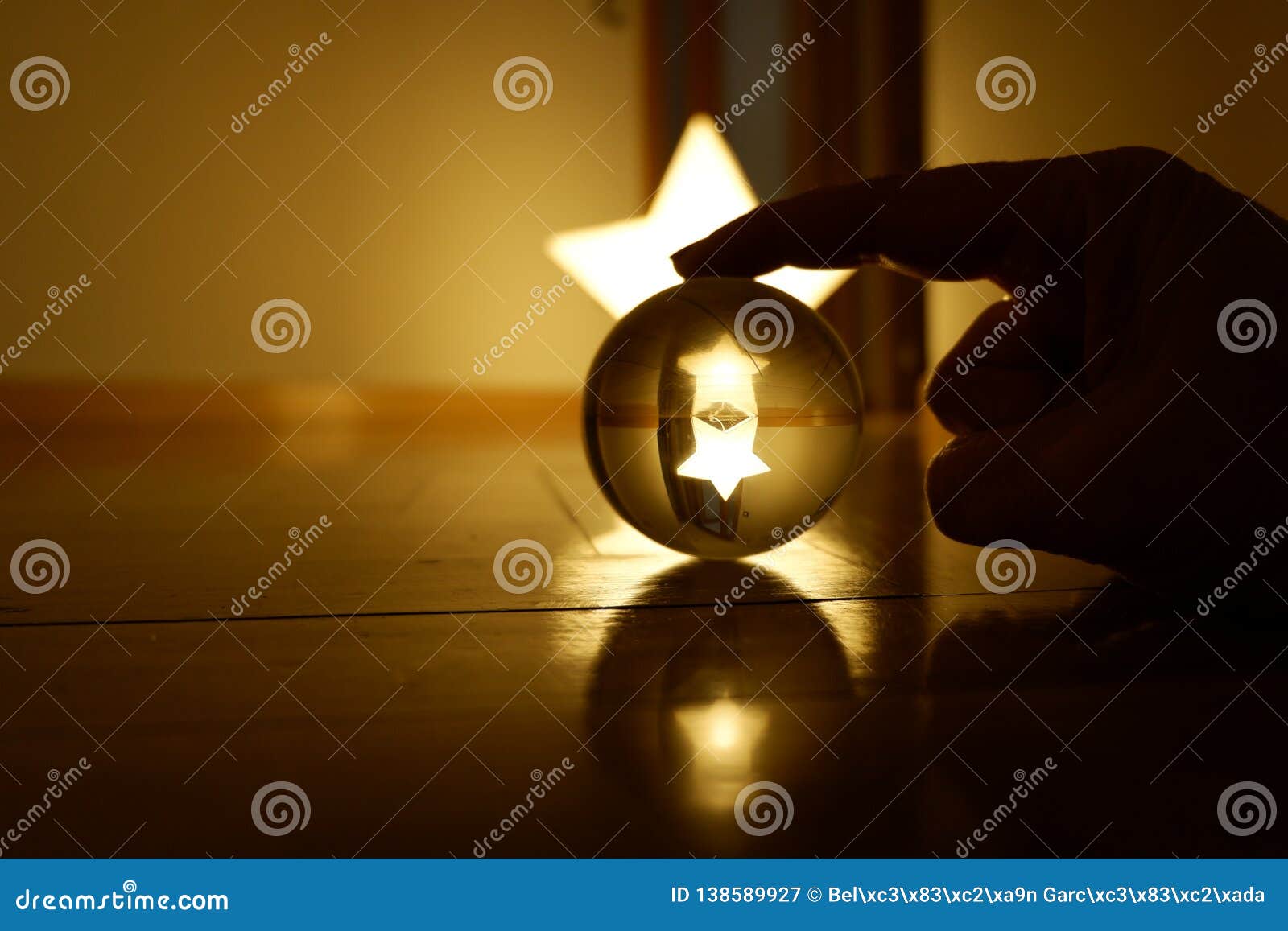 Reflections through a Crystal Ball Stock Image - Image of ball, floor ...