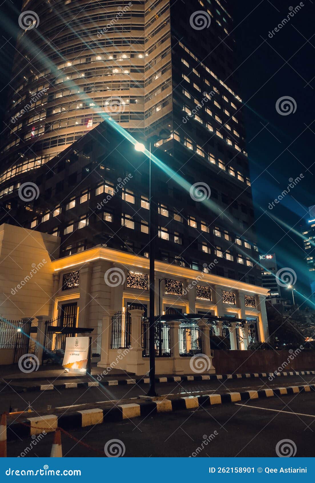 Lights that Shine a Building in Jakarta Stock Image - Image of night ...