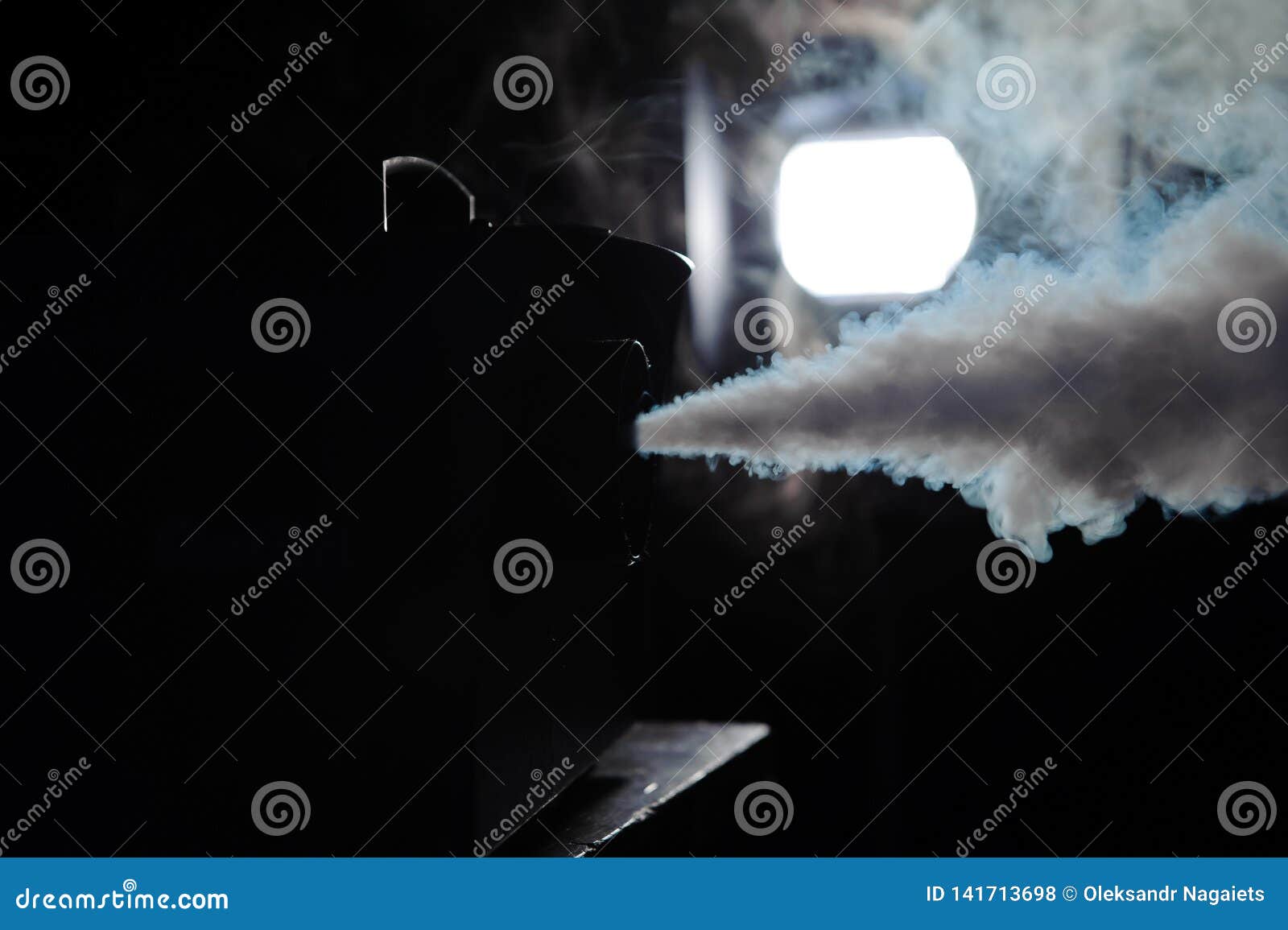 Lights in Smoke, Studio Lights Shining through the Smoke from Smoke ...