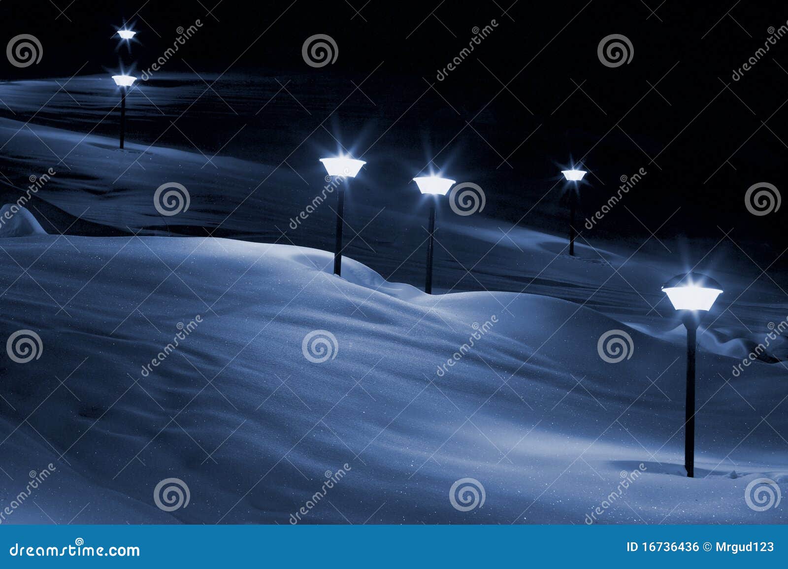 Lights in snow stock photo. Image of peaceful, seasonal - 16736436