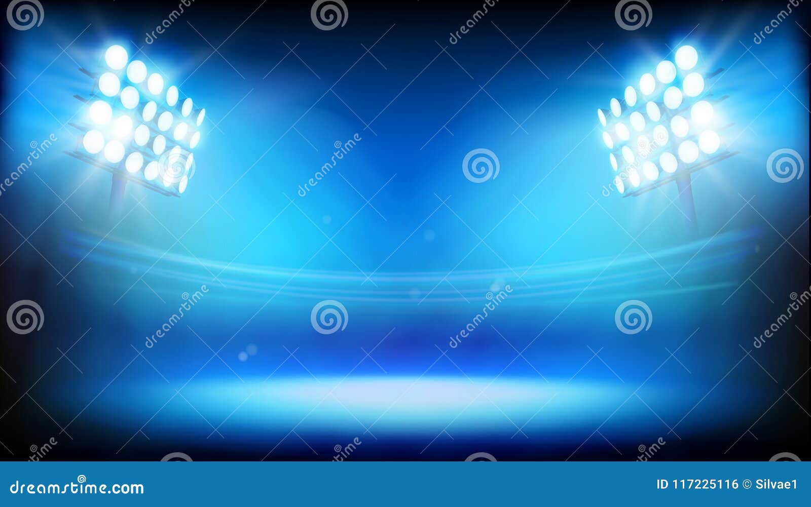 Lights on the Stadium. Vector Illustration. Stock Vector - Illustration ...