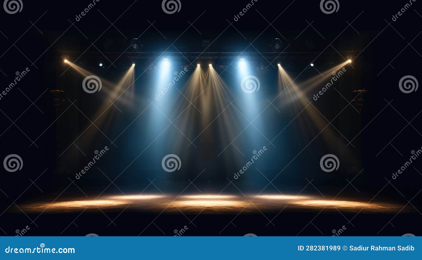 Lights on Stage. Spotlight Shines on the Stage. Spot Lighting on the ...