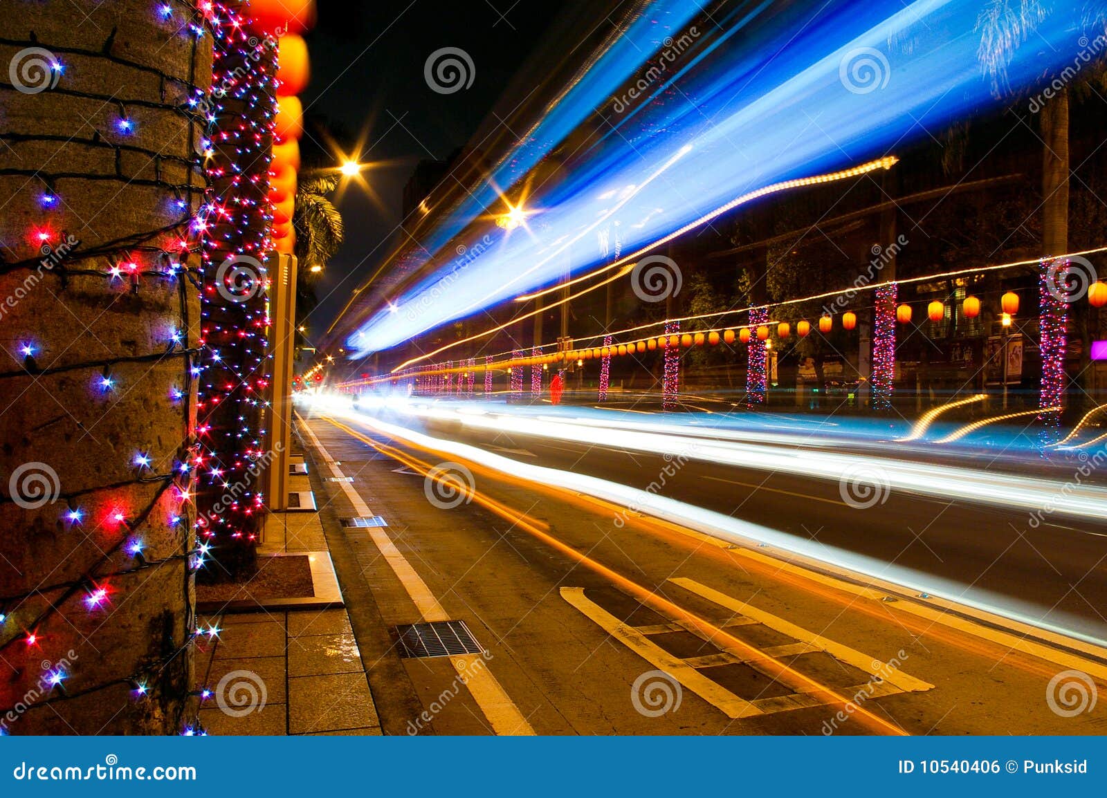 Lights stream stock photo. Image of exposure, asia, blue - 10540406