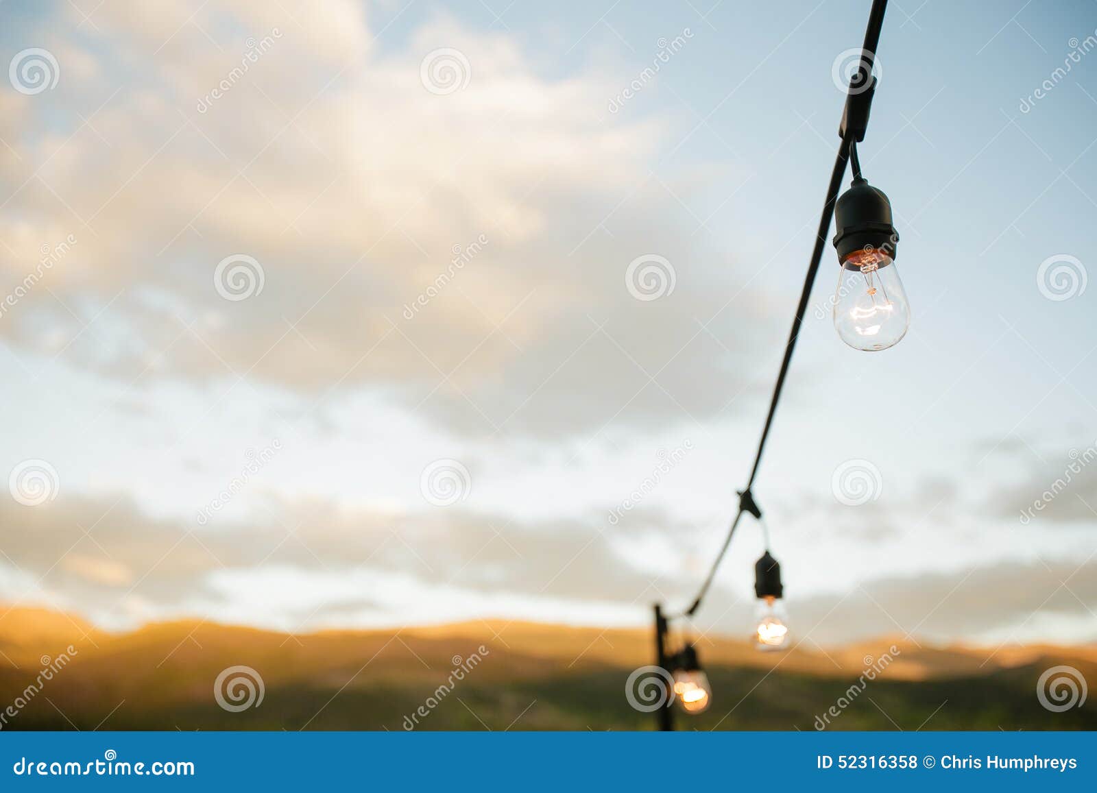 Lights on a string stock photo. Image of closeup, weather - 52316358