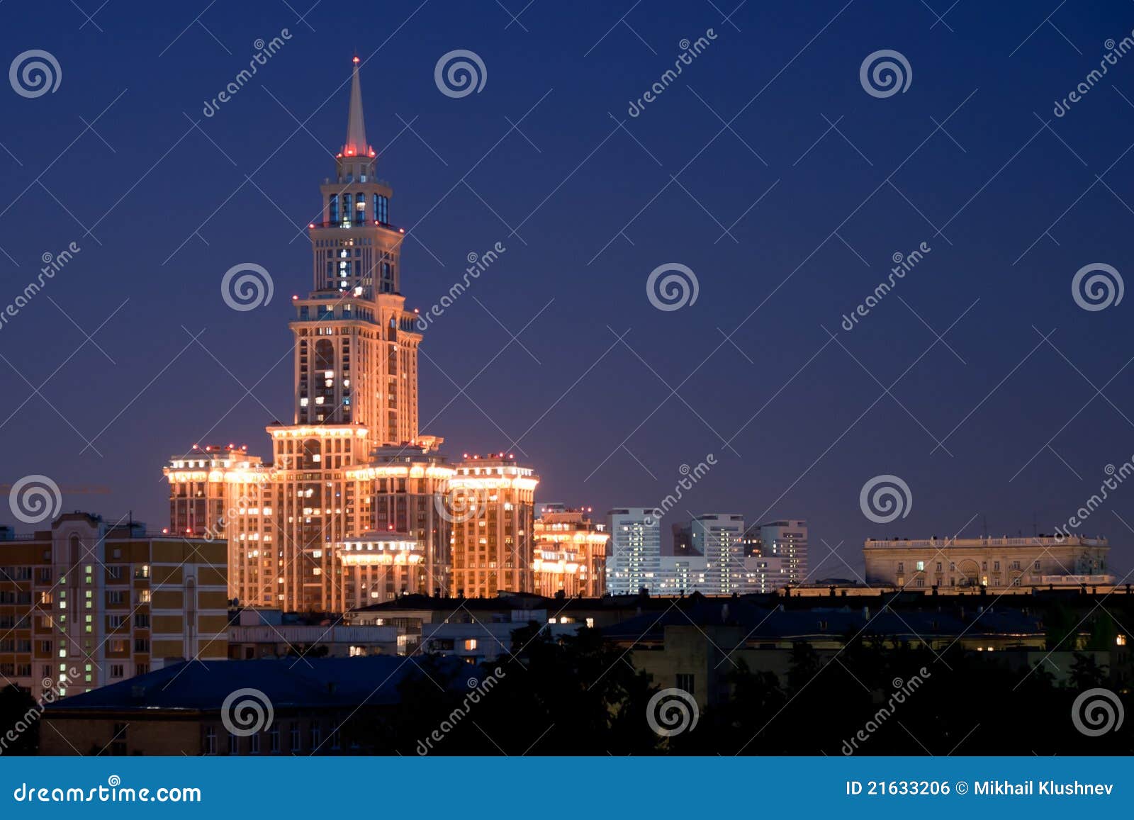 The Lights of a Tall Building Stock Photo - Image of spire, skyscraper ...