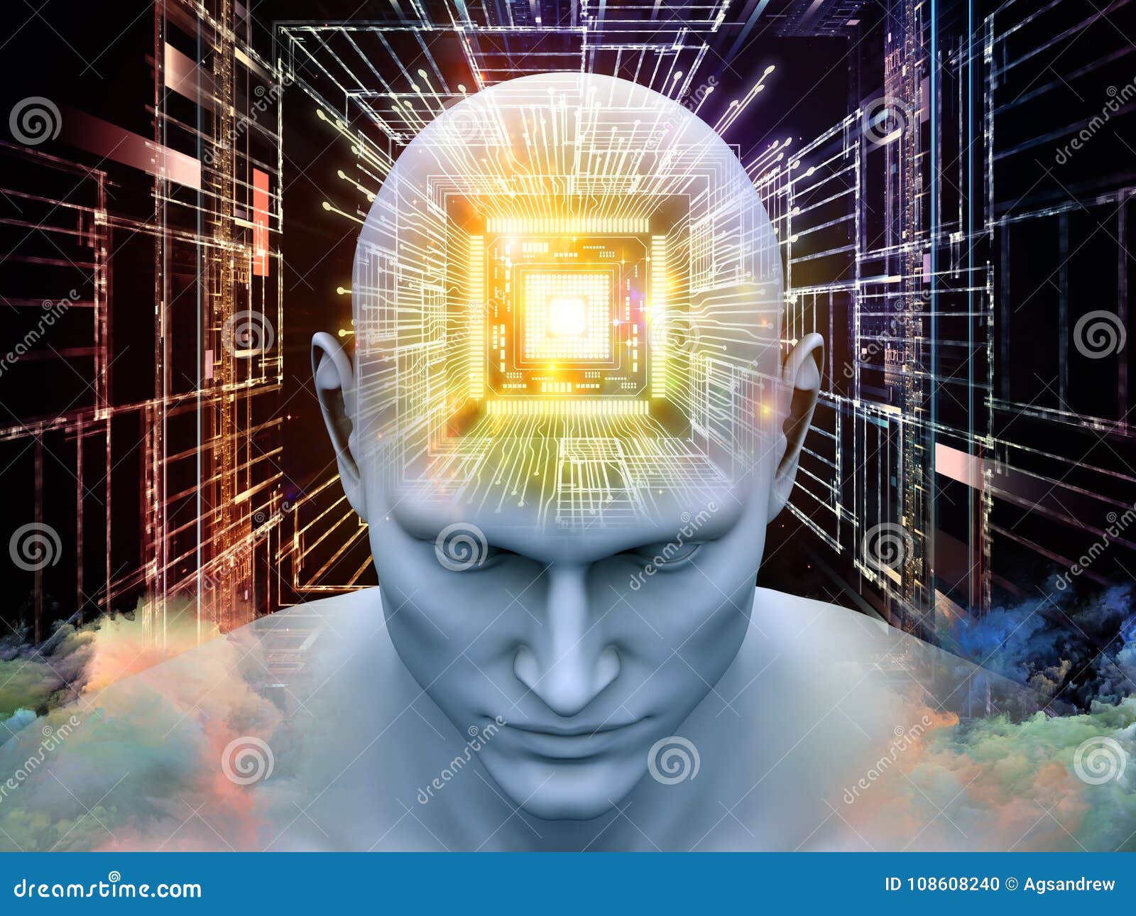 Lights of Thinking stock illustration. Illustration of brain - 108608240