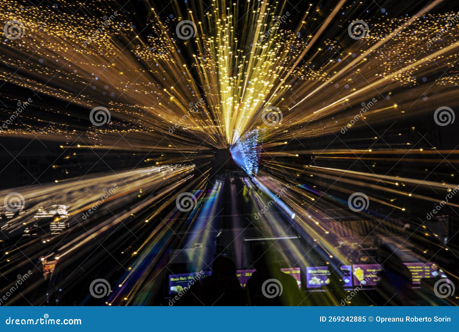 Lights Trail Using Zoom Techniques Stock Image - Image of effect, neon ...