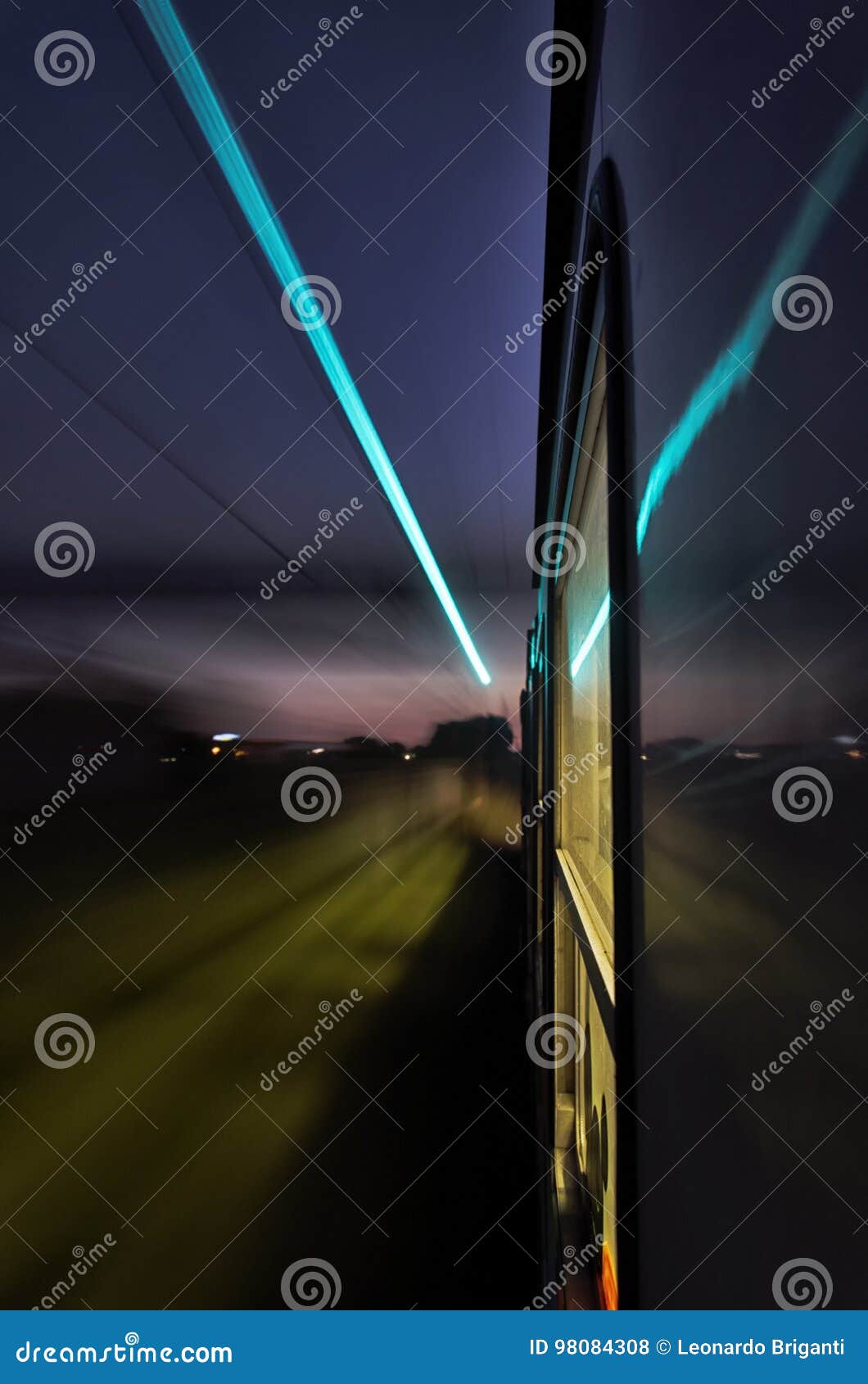 The Lights from a Train at Full Speed Stock Photo - Image of ...