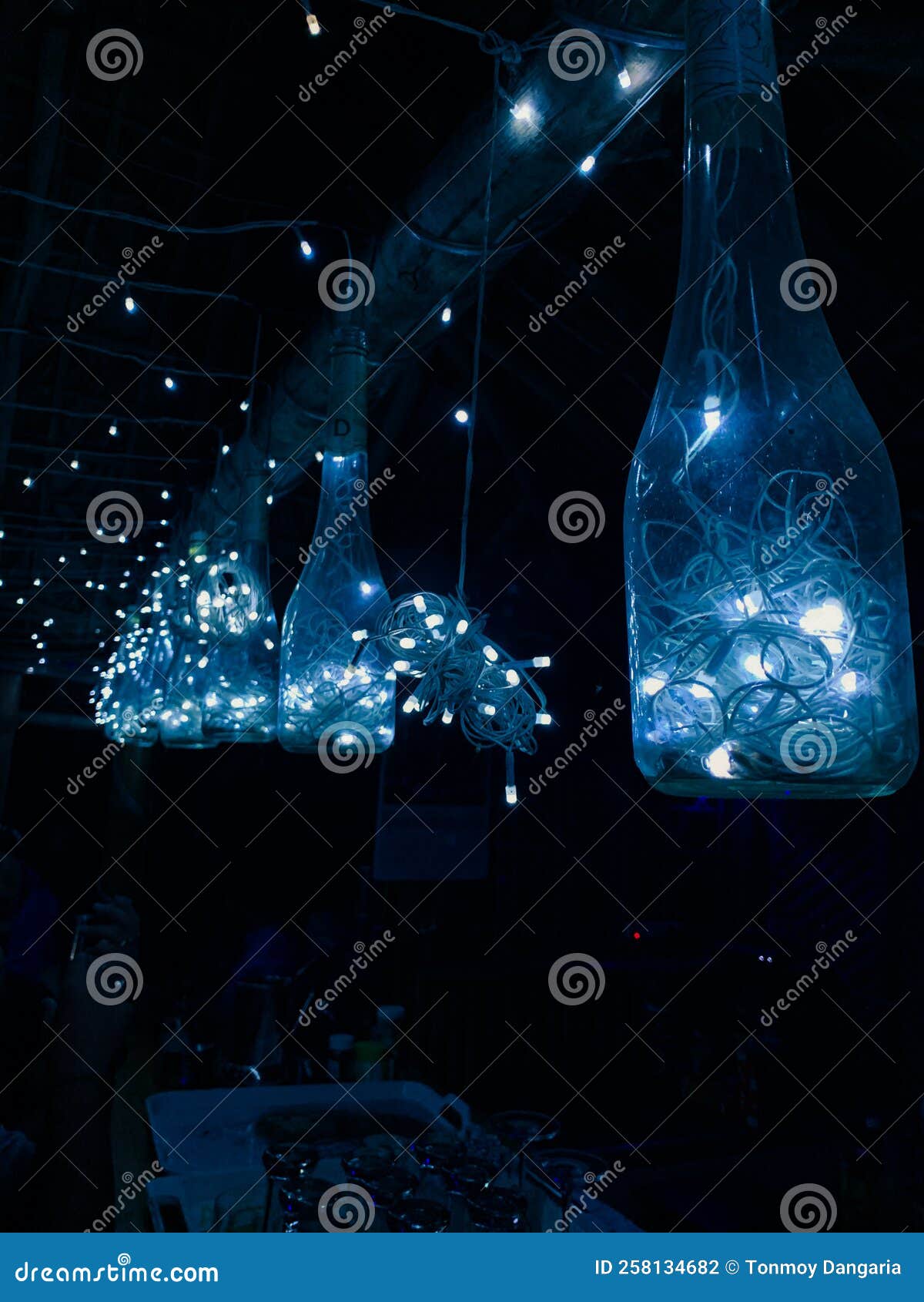 Lights Under Using Waste Bottle Stock Photo - Image of lights, waste ...