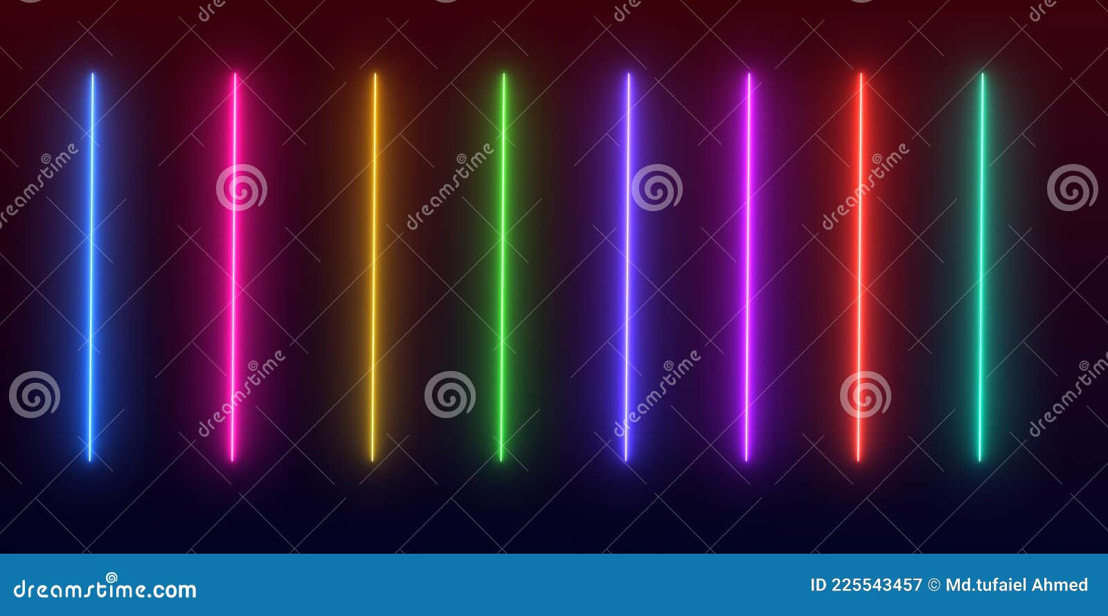 Abstract Colorful Neon Light Pattern with Various Lens Flare and Light ...