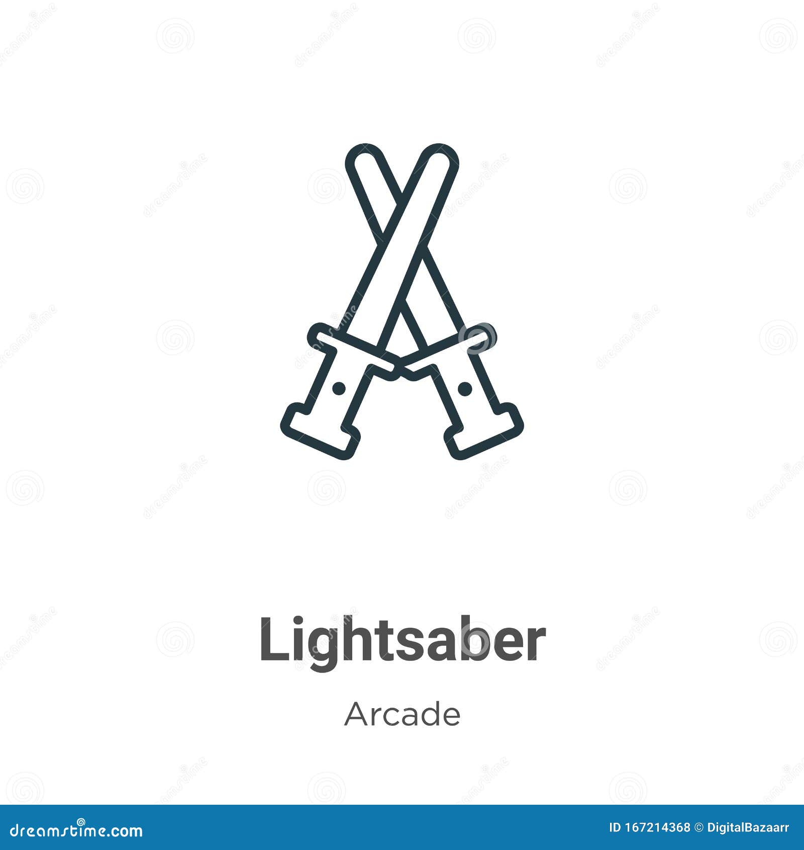 Lightsaber Outline Vector Icon. Thin Line Black Lightsaber Icon, Flat ...