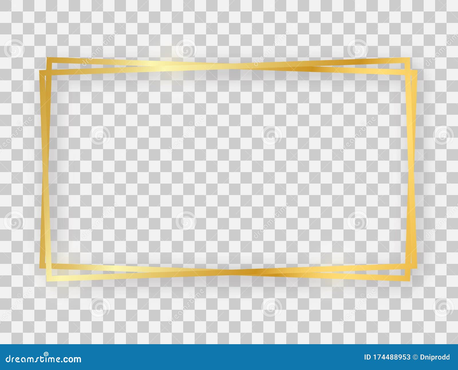 Double Gold Shiny 16x9 Rectangular Frame Stock Vector - Illustration of ...