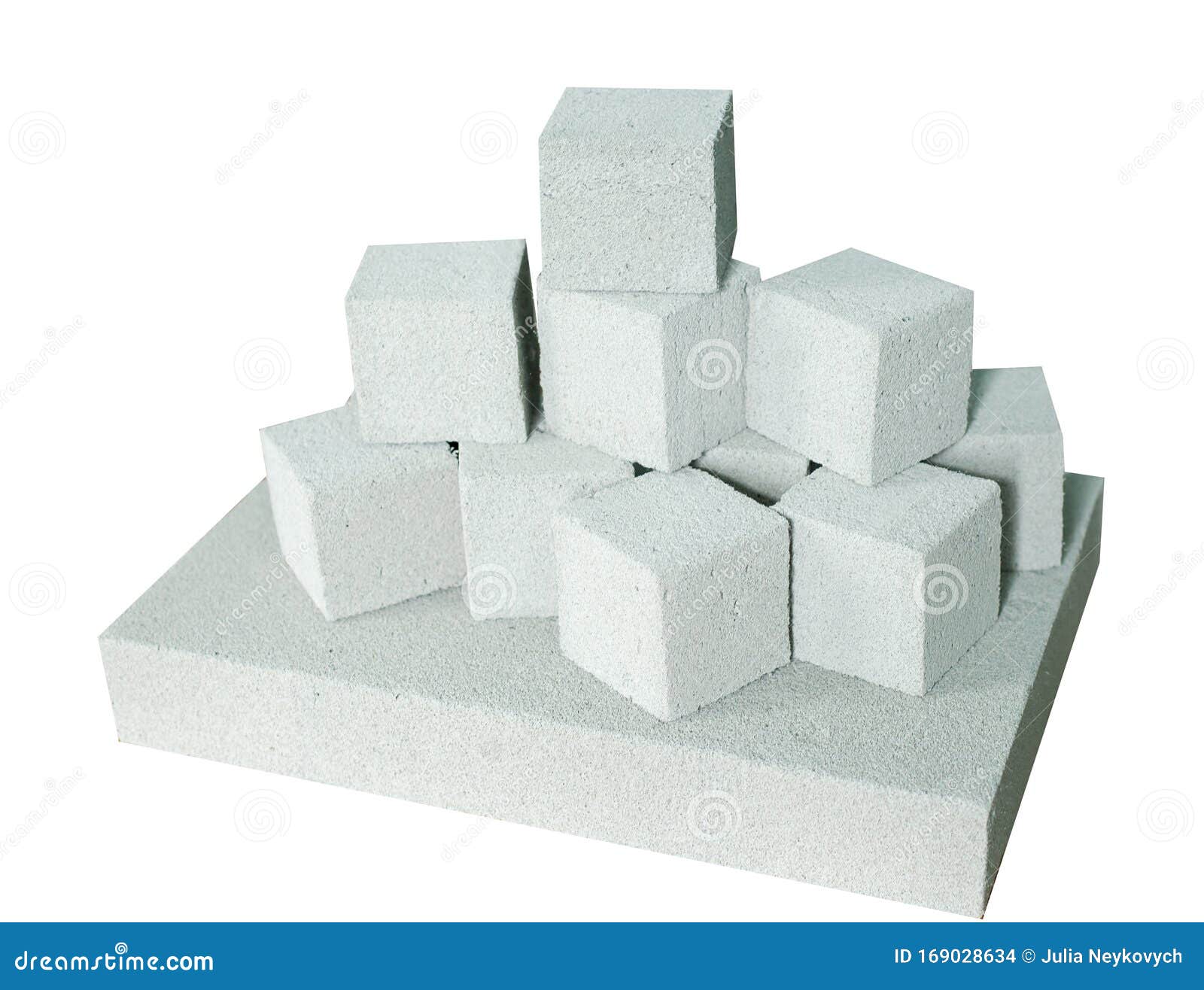 Lightweight Construction Brick Isolated on White. Lightweight Foamed ...
