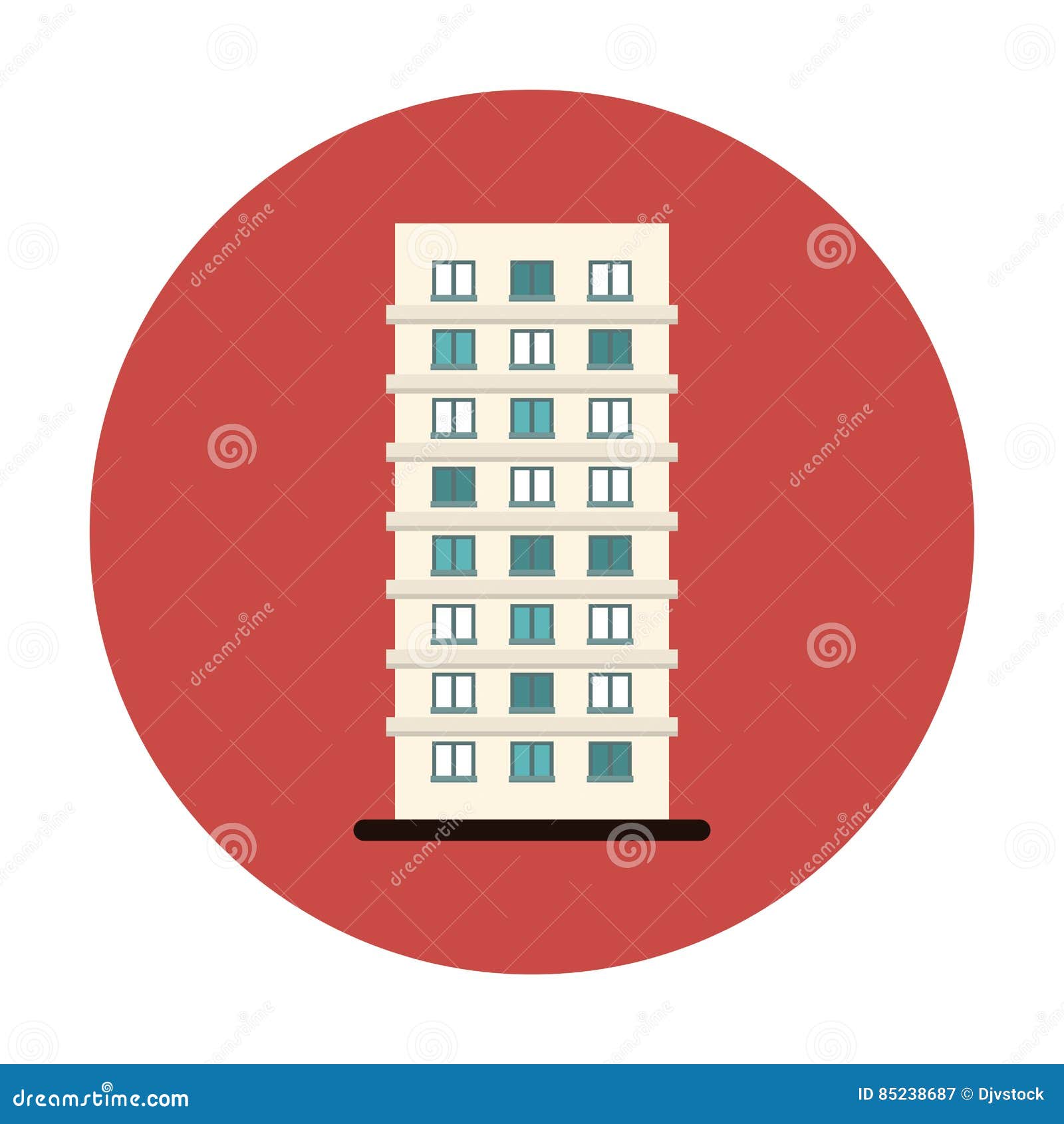 Ligne Autocollant D'immeuble De Symbole Illustration Stock ...