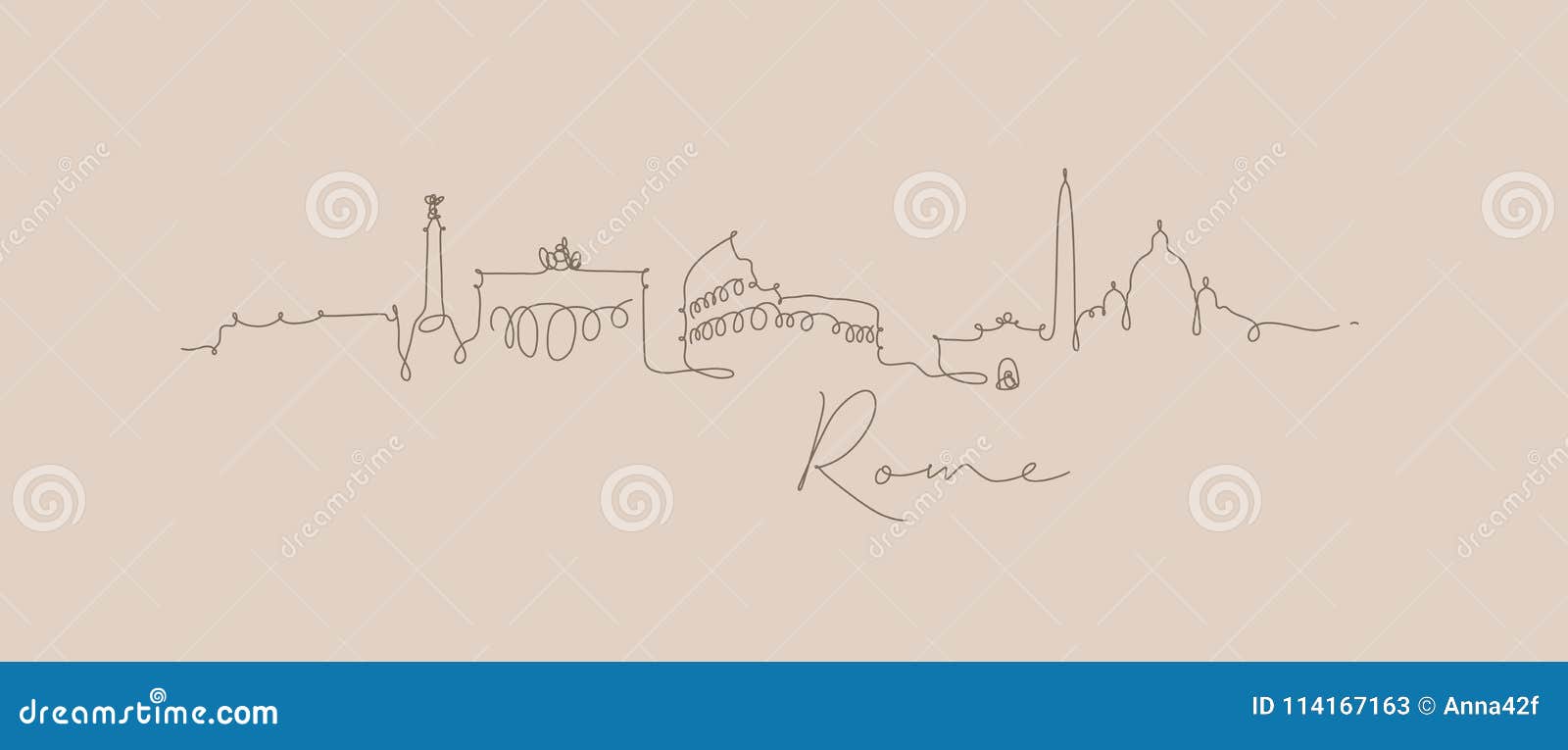 Ligne Beige De Stylo De Rome De Silhouette Illustration de Vecteur ...