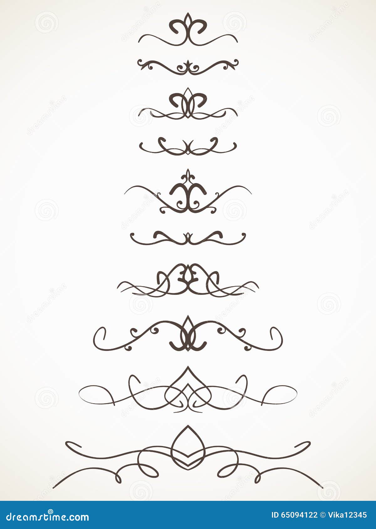 Ligne Calligraphique Ornementale Illustration de Vecteur - Illustration ...