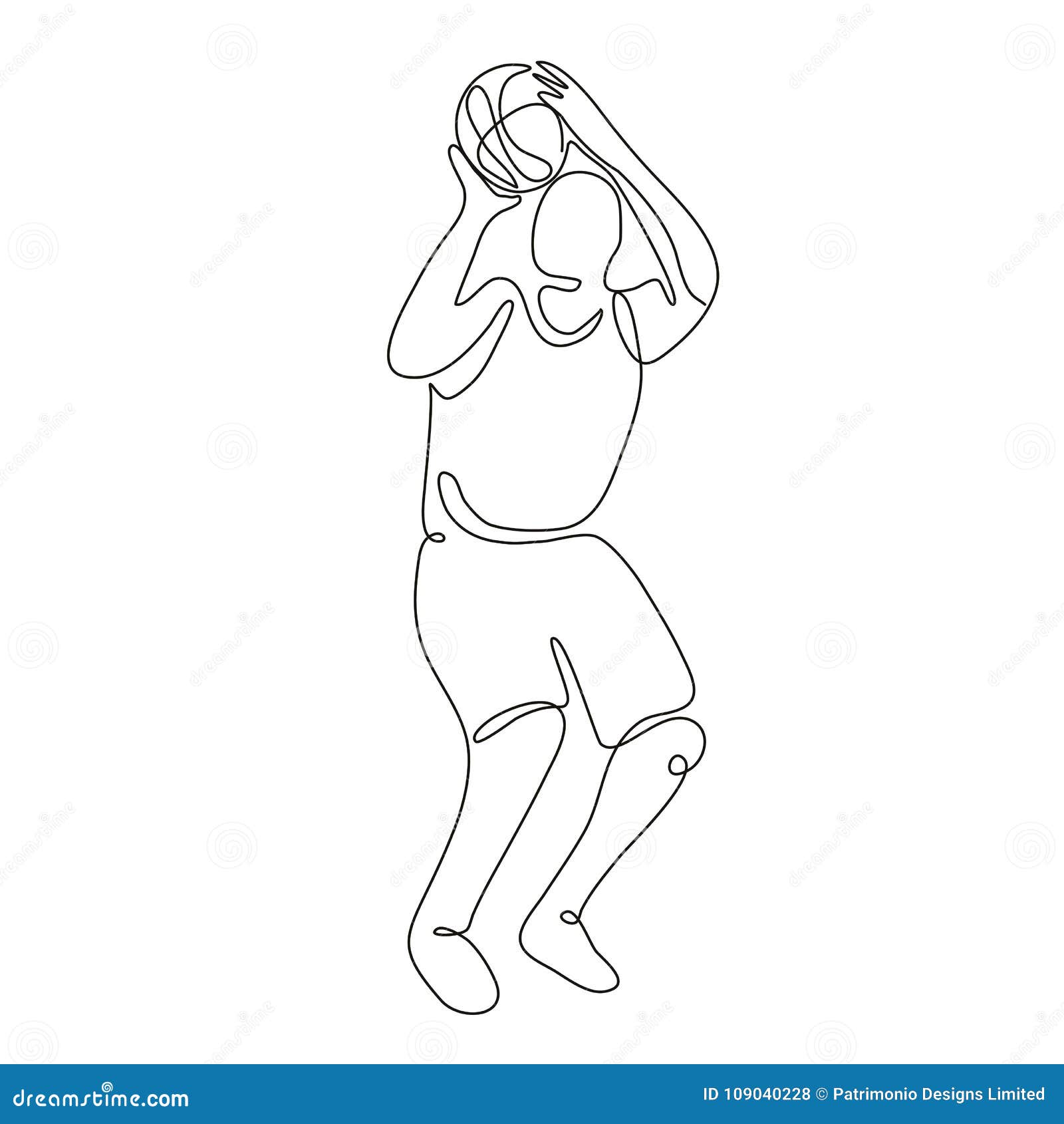 Ligne Continue De Lancer Franc De Joueur De Basket Illustration de ...