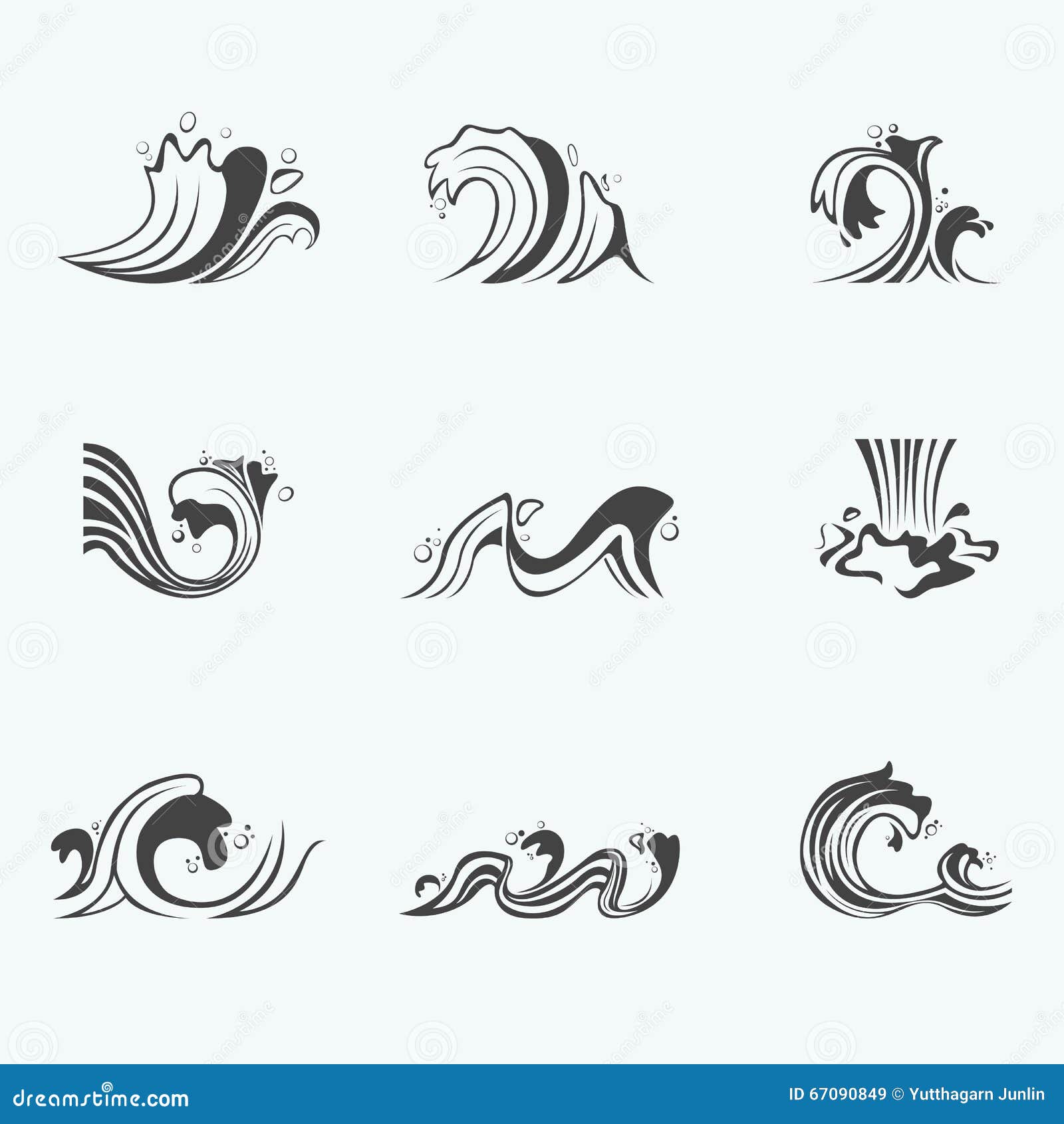 Ligne de vague illustration de vecteur. Illustration du liquide - 67090849