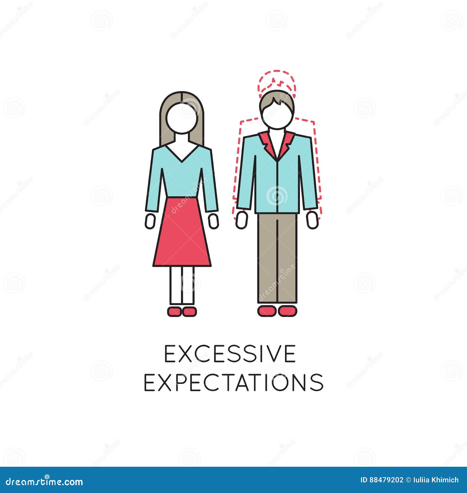 Ligne Excessive Icône D'attentes Illustration de Vecteur - Illustration ...