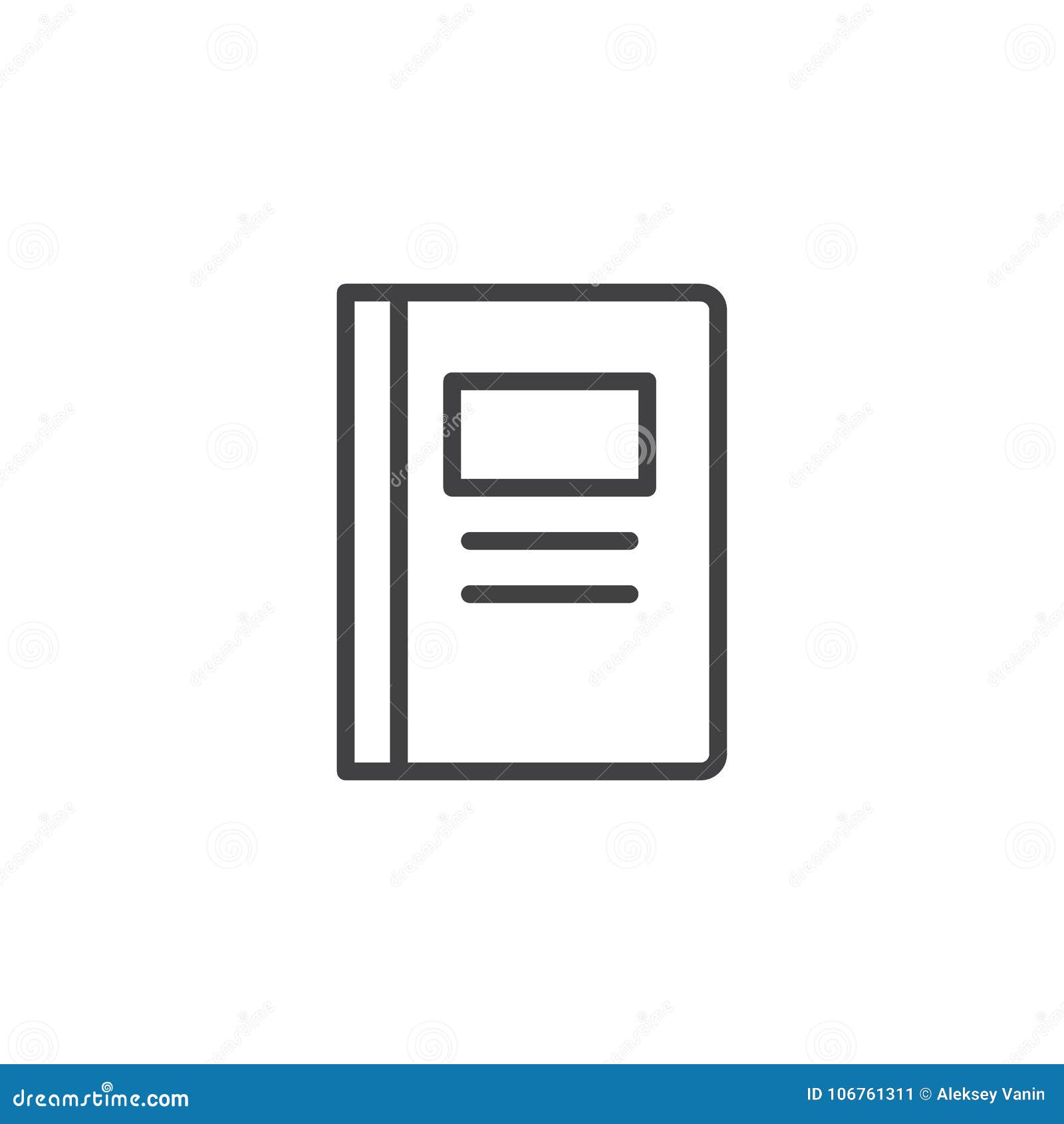 Ligne icône de carnet illustration de vecteur. Illustration du simple ...