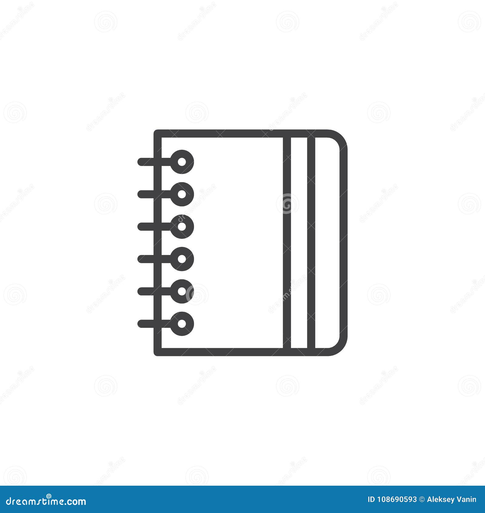Ligne icône de carnet illustration de vecteur. Illustration du document ...