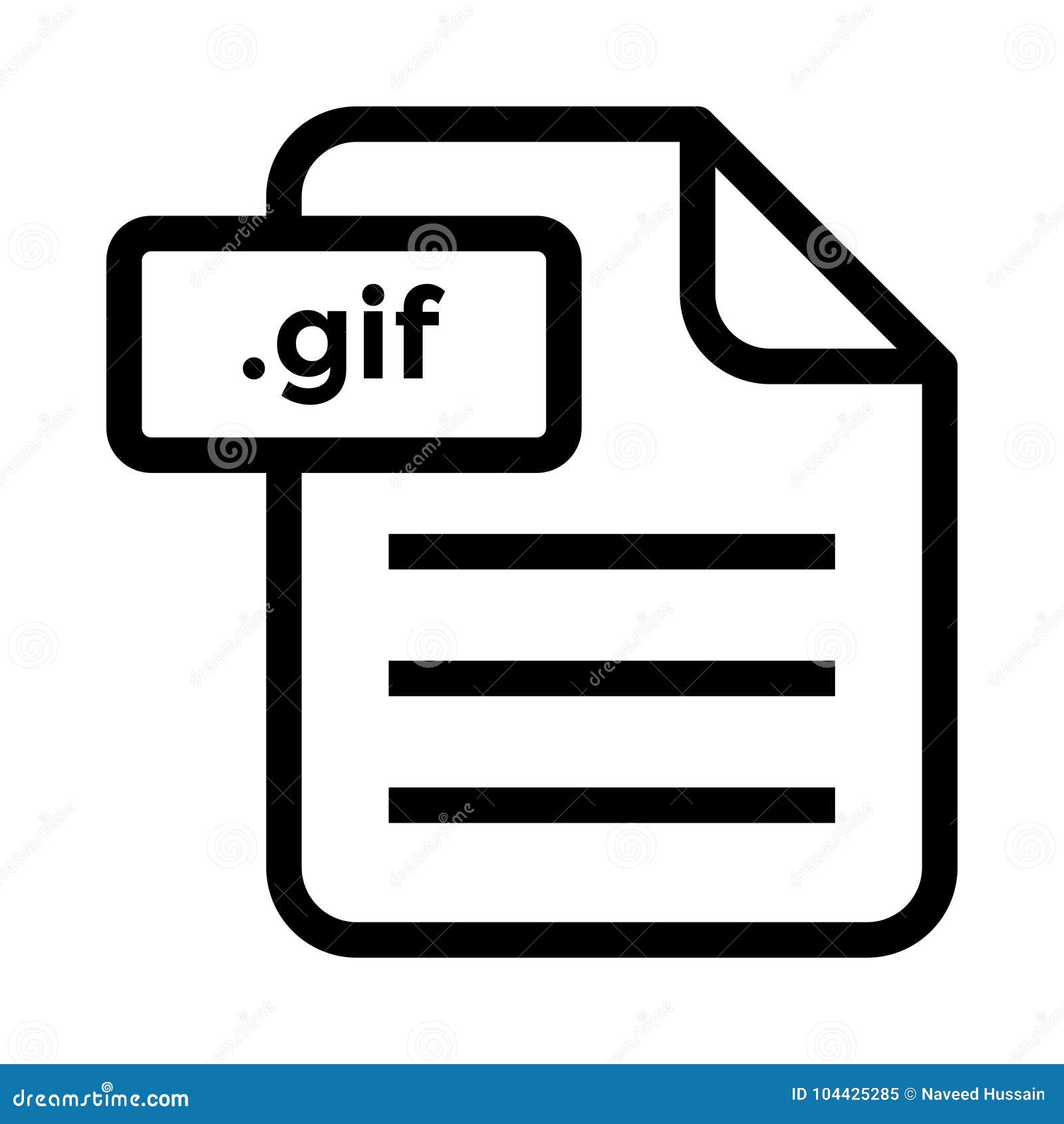 Ligne Icône De GIF De Dossier Illustration Stock - Illustration of ...