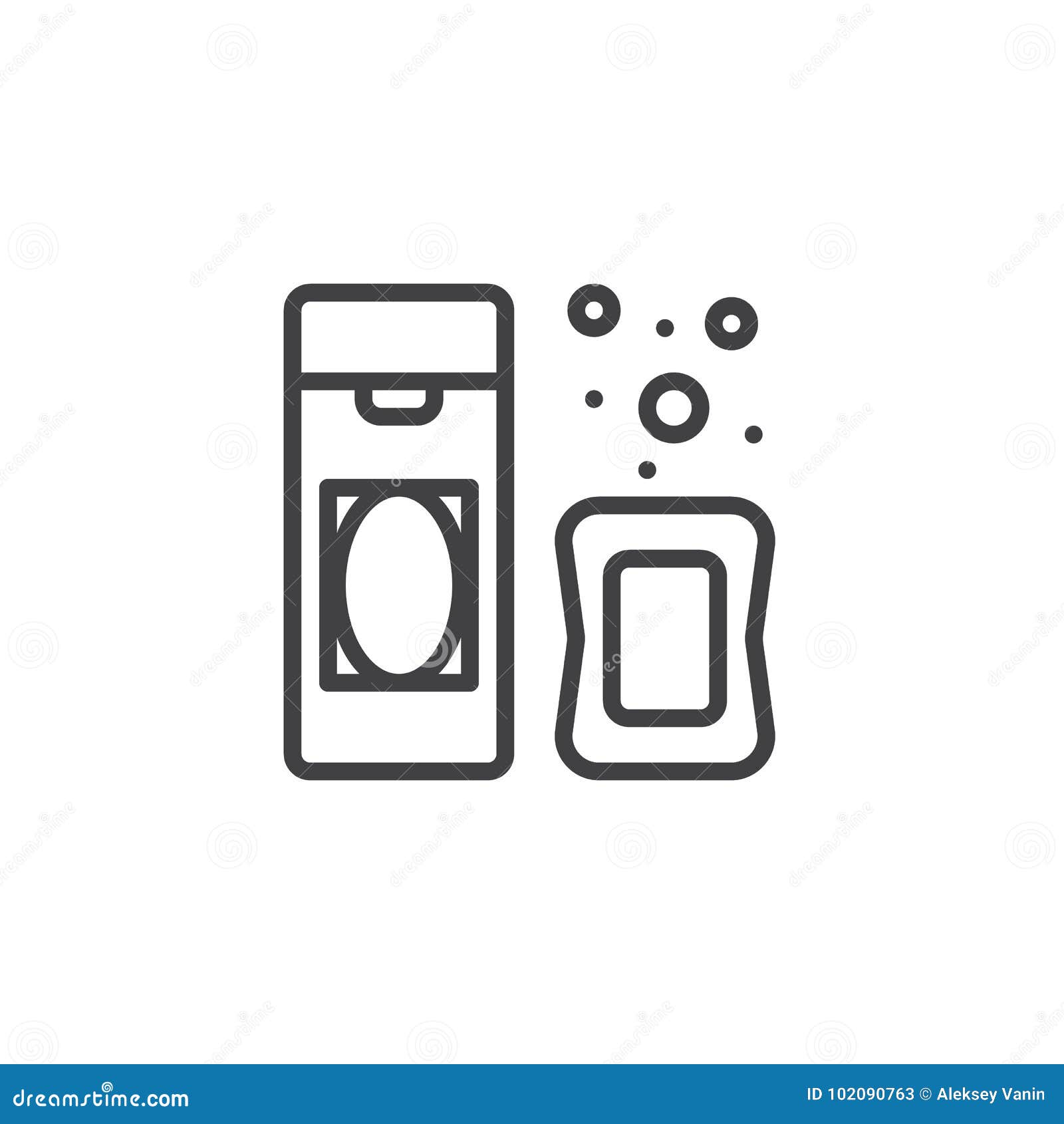 Ligne Icône De Shampooing Et De Savon Illustration de Vecteur ...