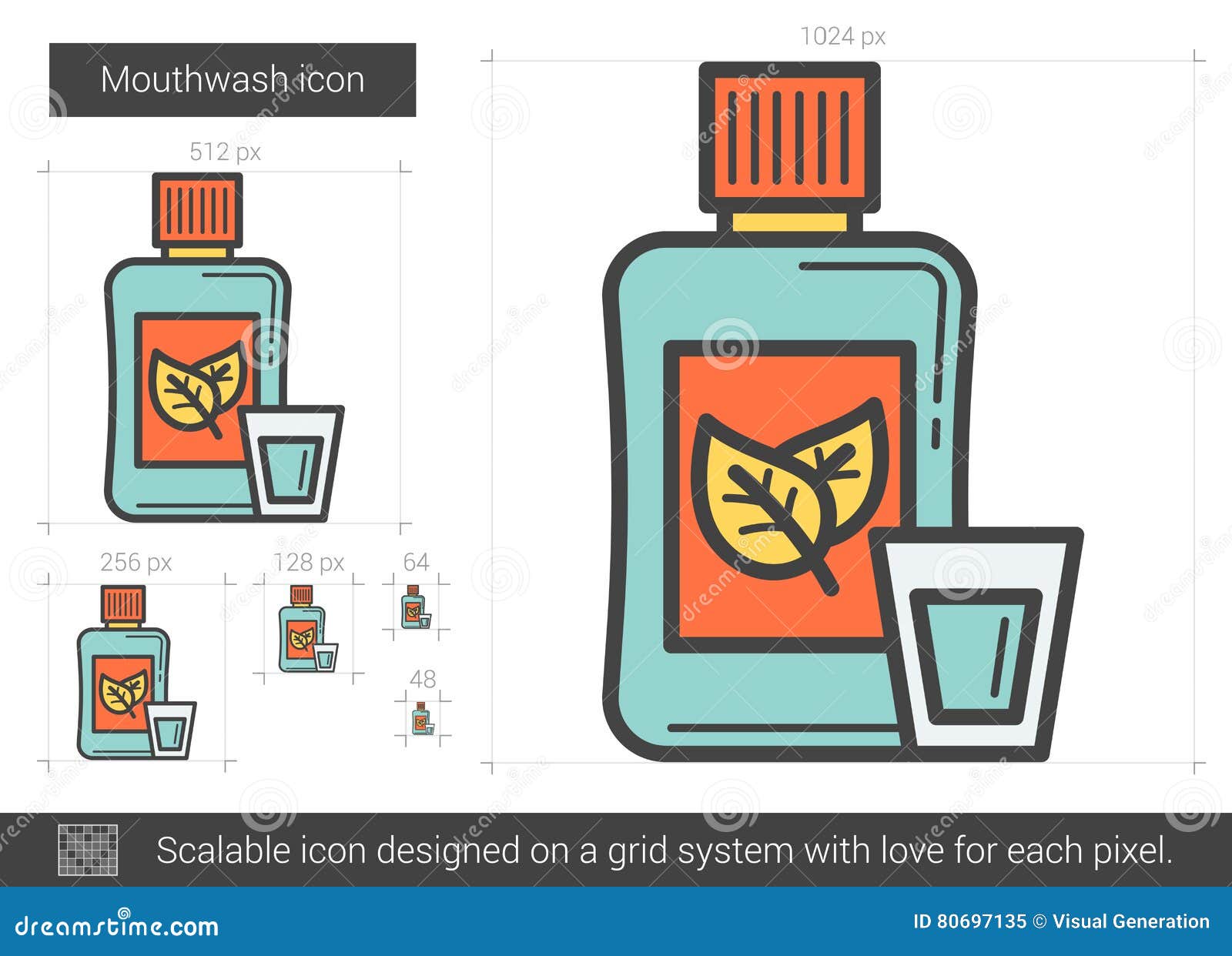 Ligne icône de collutoire illustration de vecteur. Illustration du ...