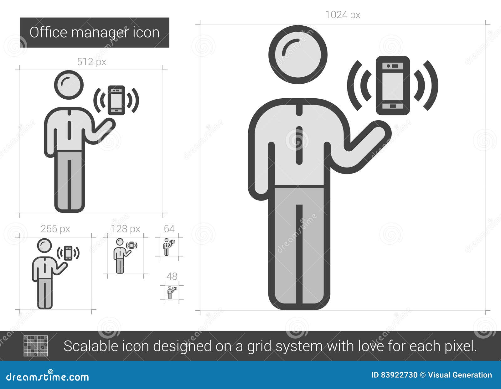 Ligne Icône De Directeur De Bureau Illustration de Vecteur ...