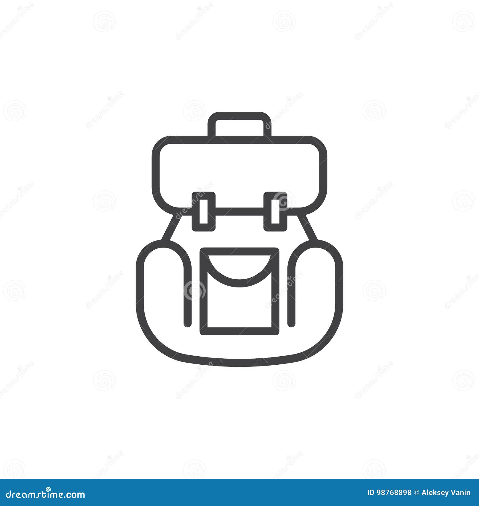 Ligne icône de sac à dos illustration de vecteur. Illustration of ...