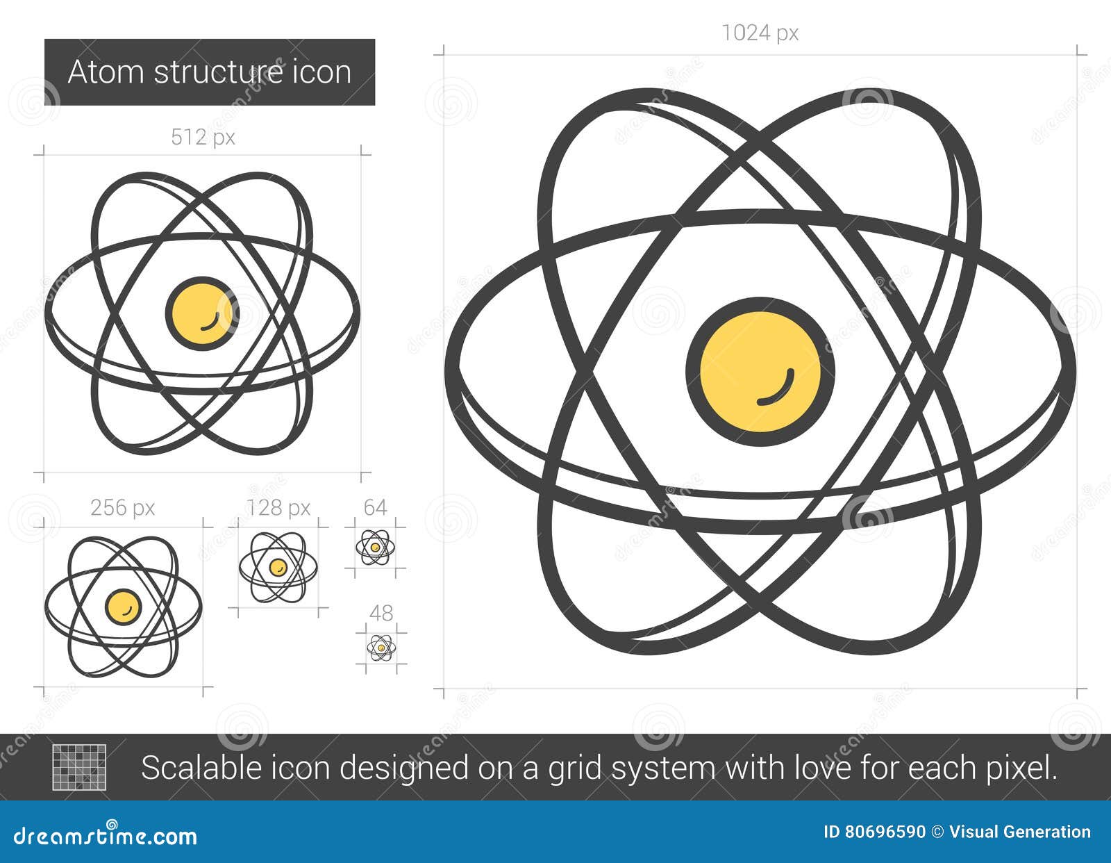 Ligne Icône De Structure D'atome Illustration de Vecteur - Illustration ...