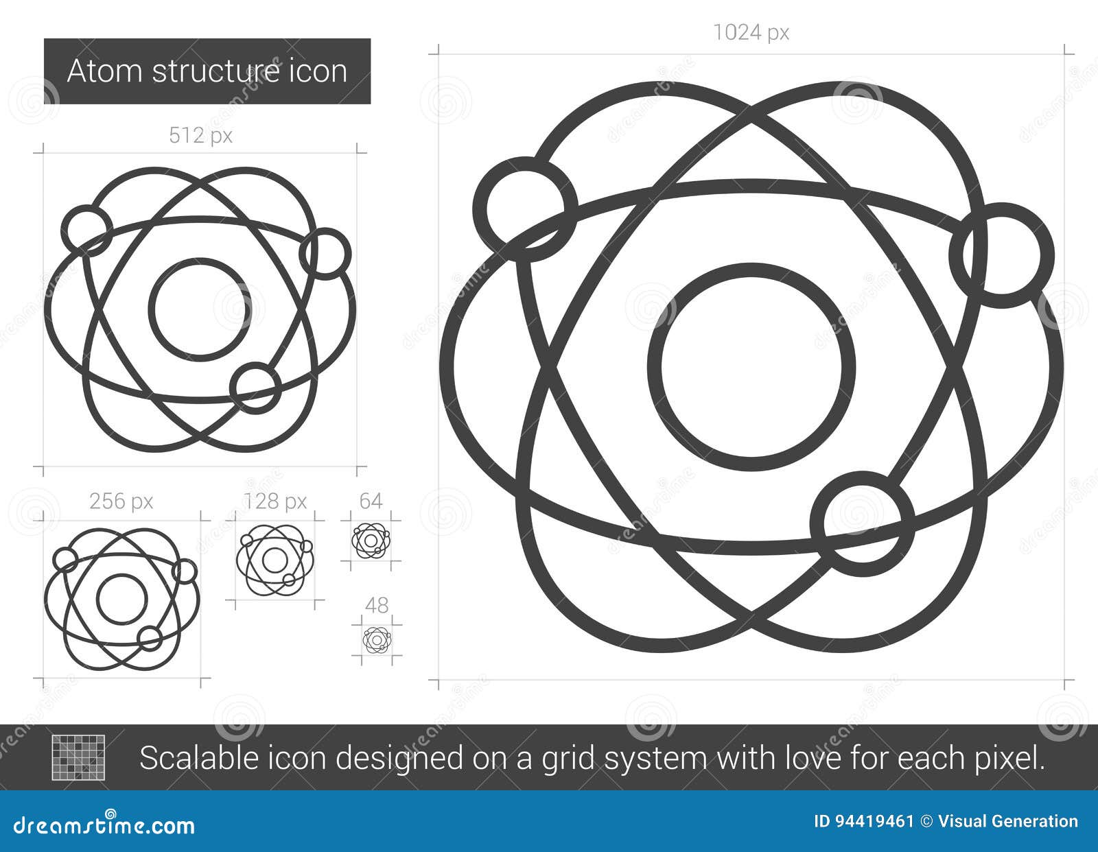 Ligne Icône De Structure D'atome Illustration de Vecteur - Illustration ...