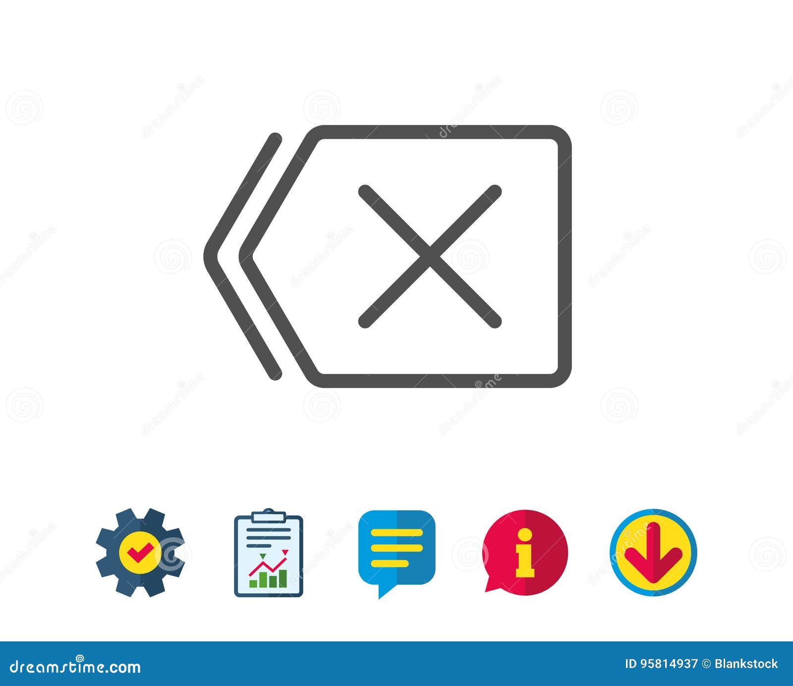 Ligne Icône De Suppression Enlevez Le Signe Illustration de Vecteur ...