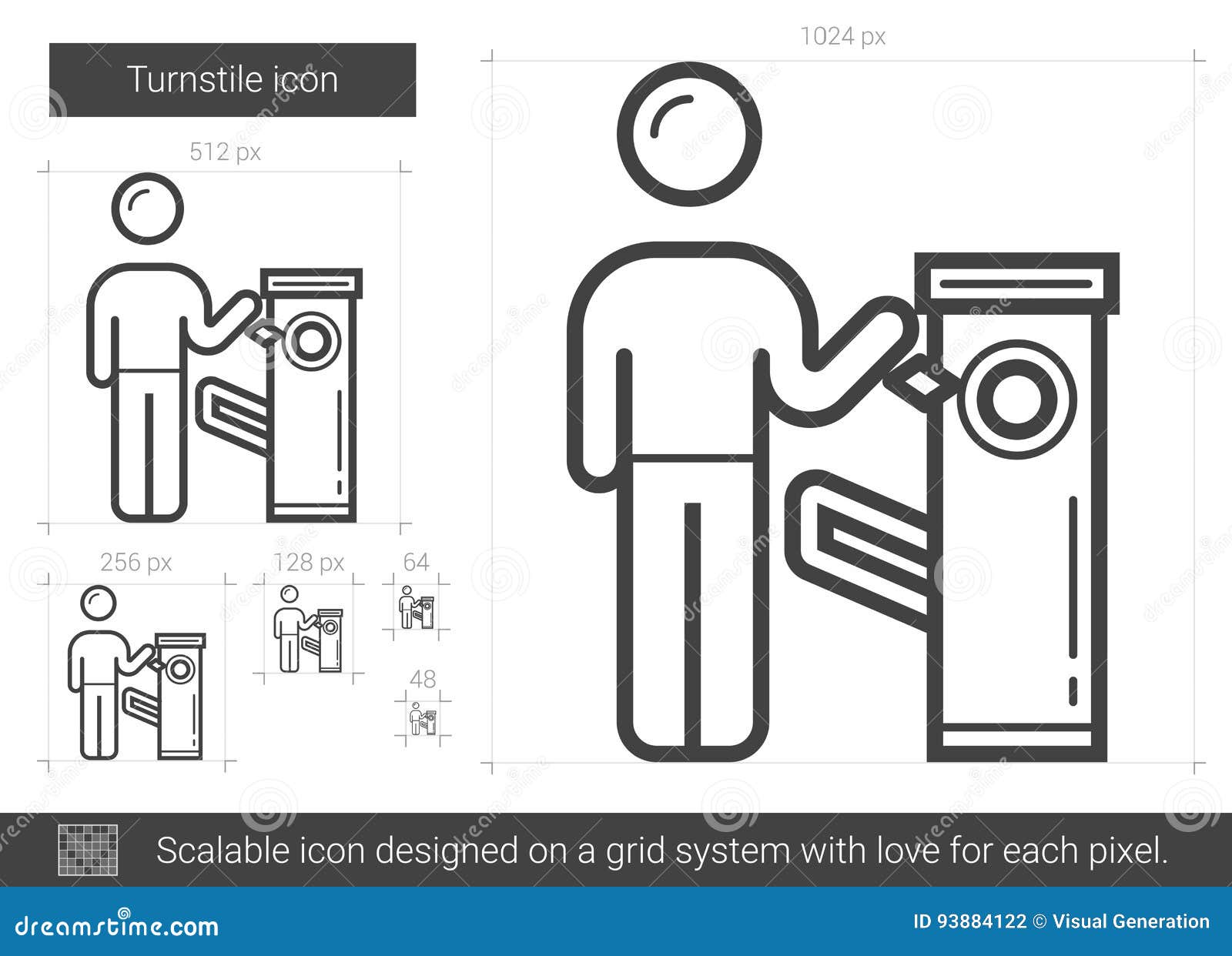 Ligne icône de tourniquet illustration de vecteur. Illustration du ...